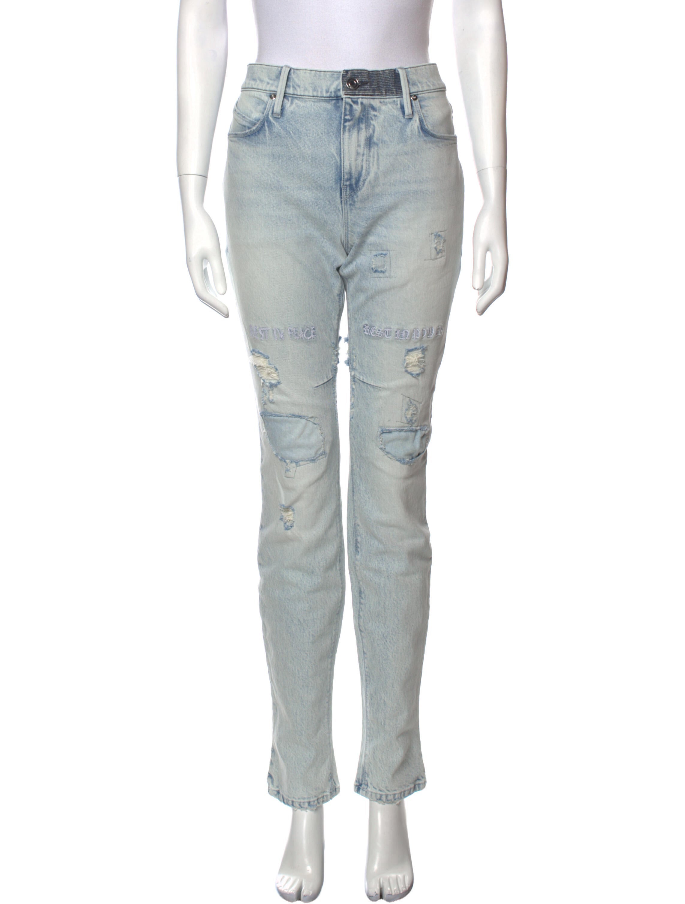 RtA Denim Bryant Straight Leg Jeans - Blue, 11" Rise Jeans, Clothing ...