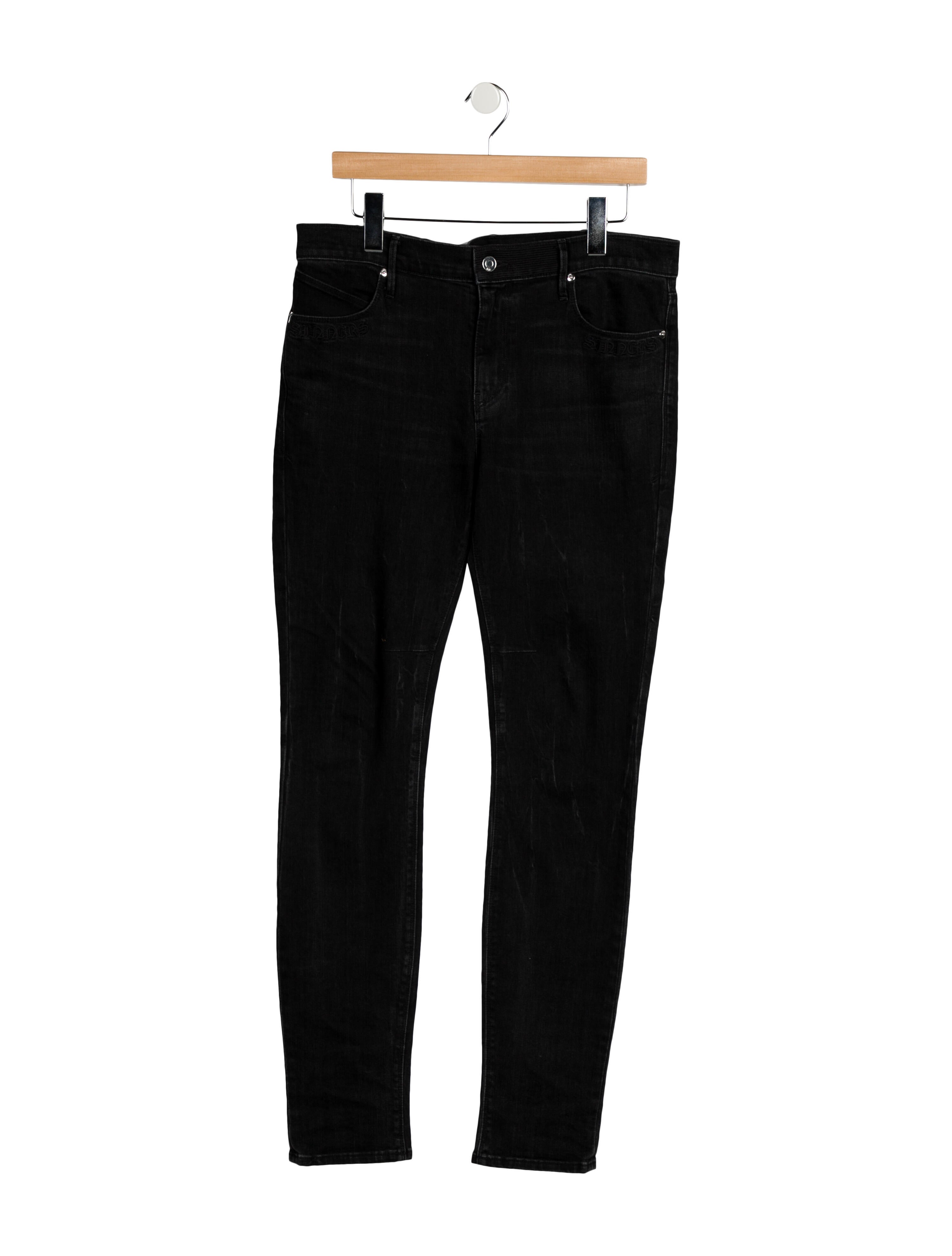 RtA Denim Skinny Jeans - Black, 9.75" Rise Jeans, Clothing - W3Z34951 ...