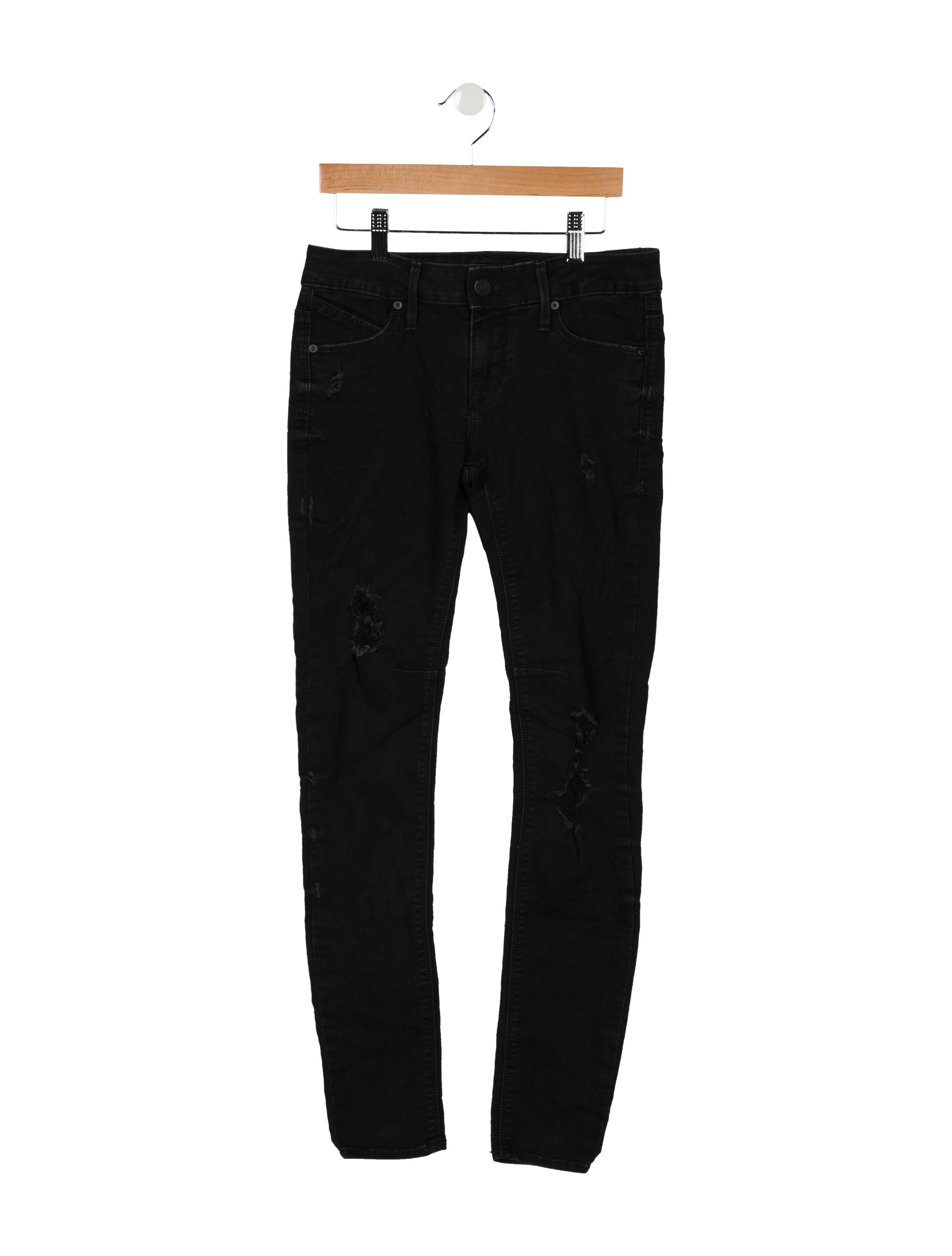 RtA Denim Mid-Rise Skinny Leg Jeans - Black, 8" Rise Jeans, Clothing ...