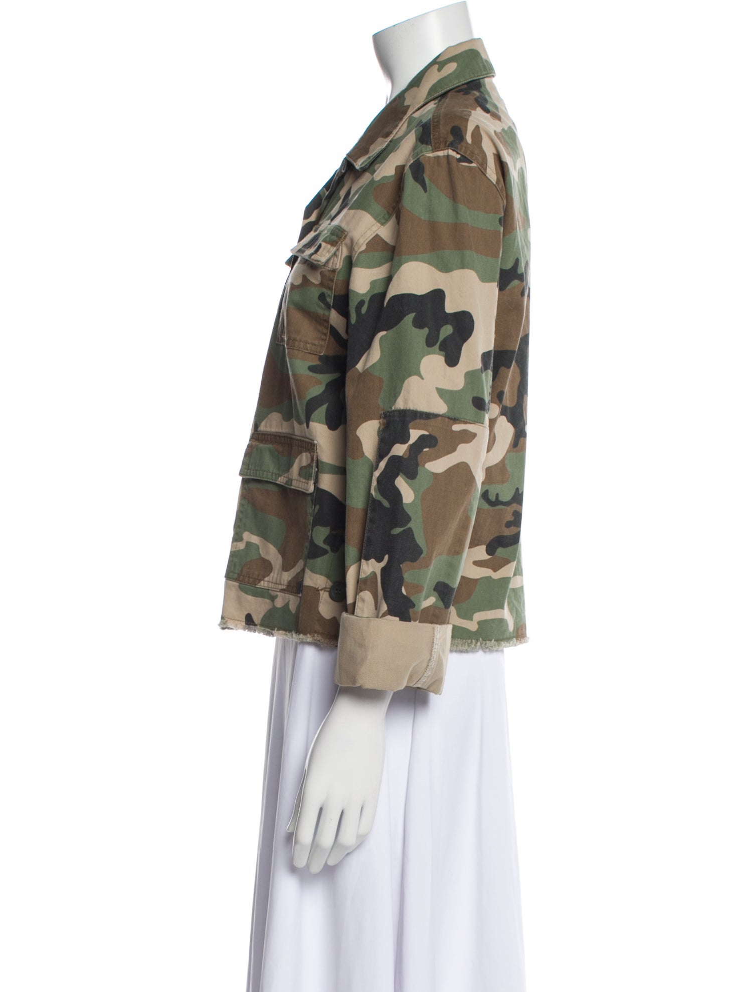 Valentino Camouflage Print Utility Jacket - Green Jackets, Clothing ...