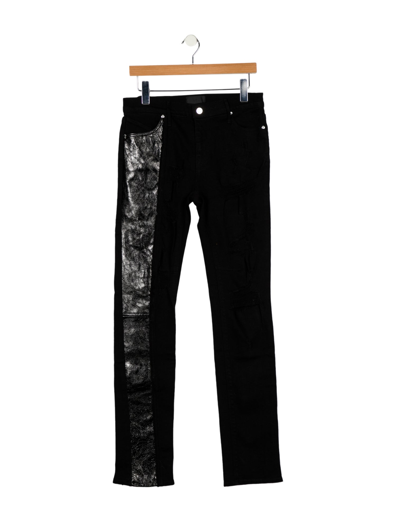 RtA Slim Fit Jeans - Black, 10.25" Rise Jeans, Clothing - W3Z43182 ...