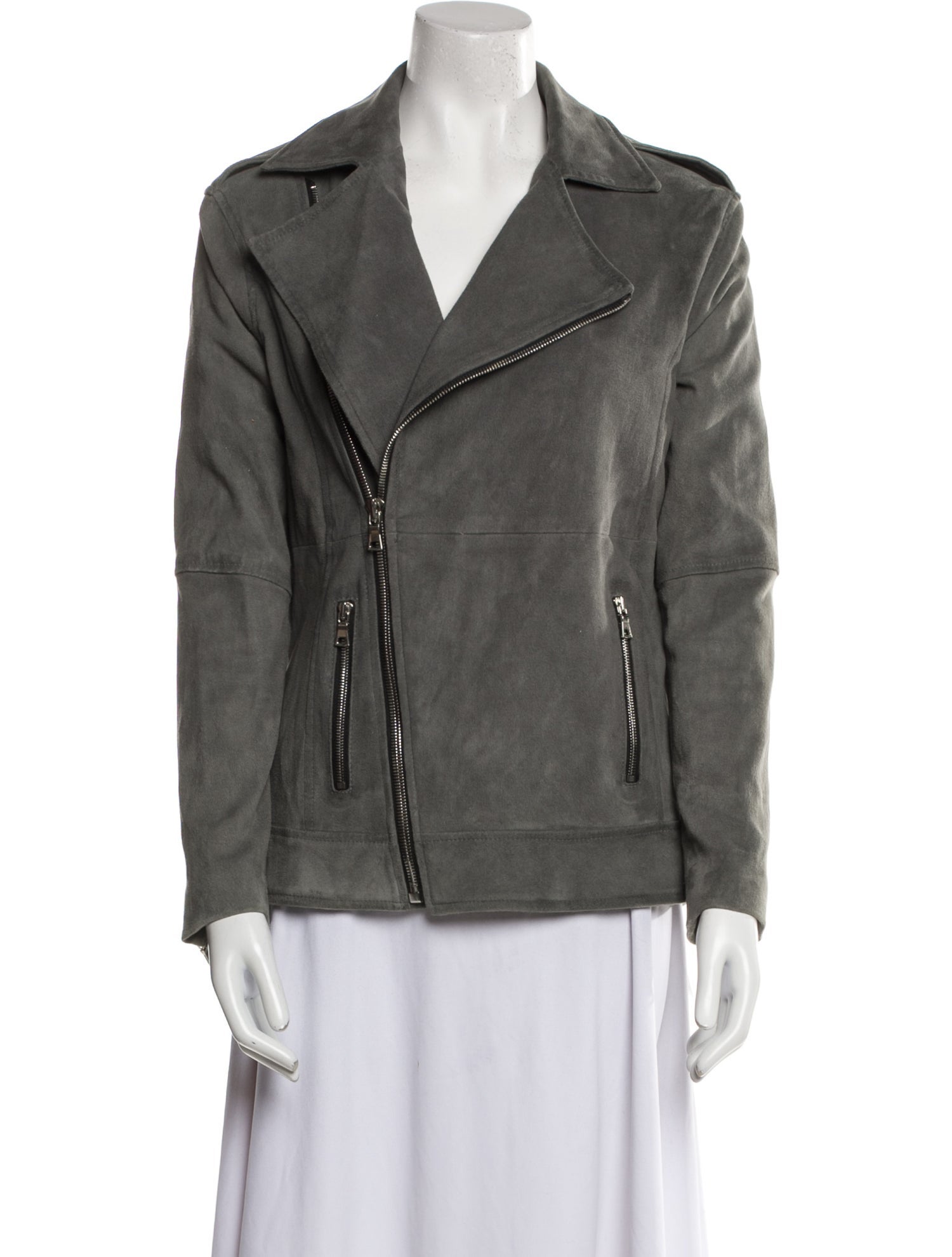 RtA Suede Biker Jacket - Grey Jackets, Clothing - W3Z43272 | The RealReal