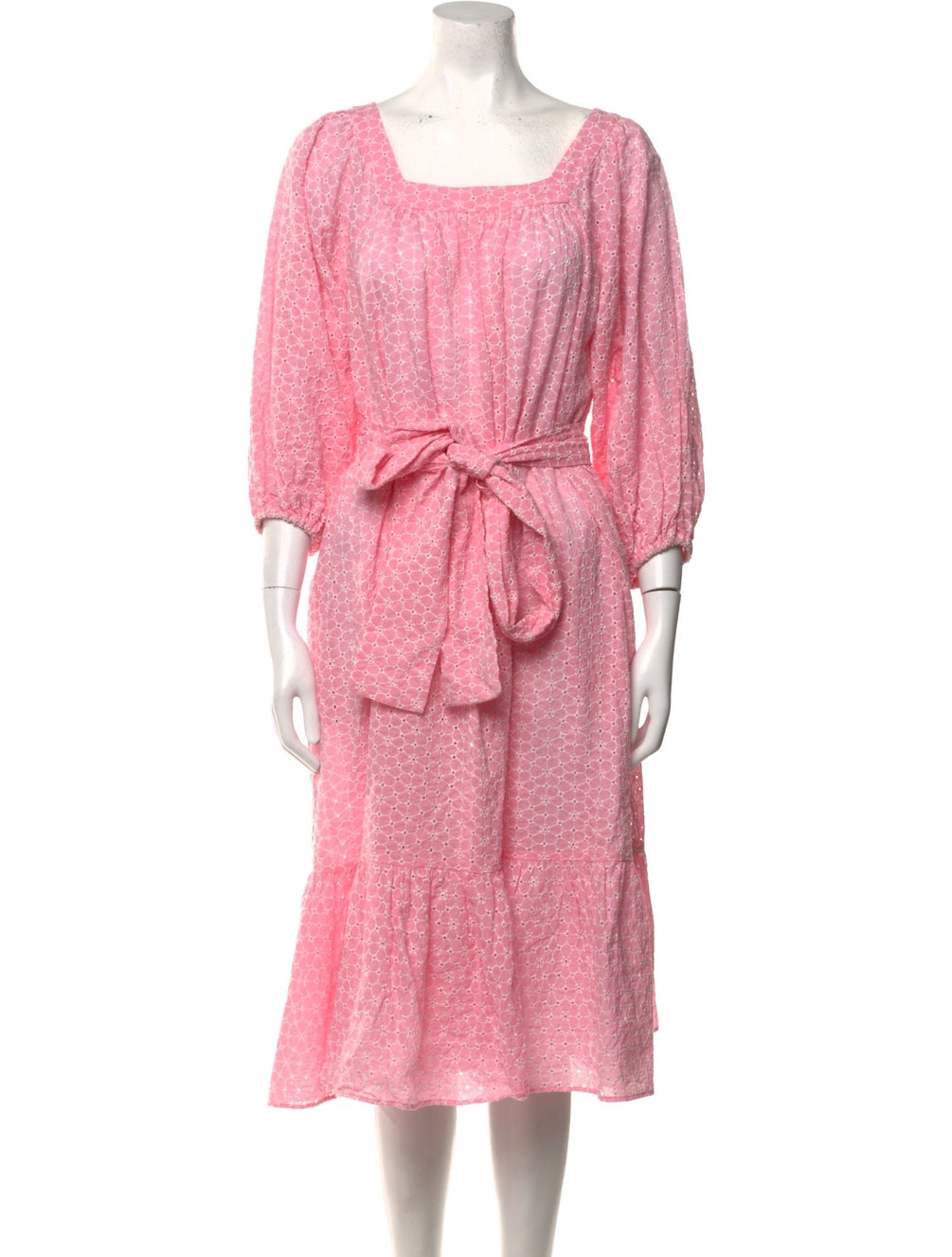 Lisa Marie Fernandez Square Neckline Midi Length Dress - Pink Dresses ...