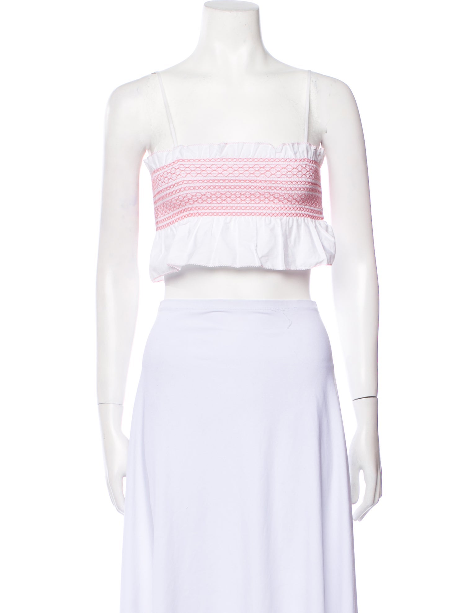 Lisa Marie Fernandez Square Neckline Sleeveless Crop Top - Pink Tops ...