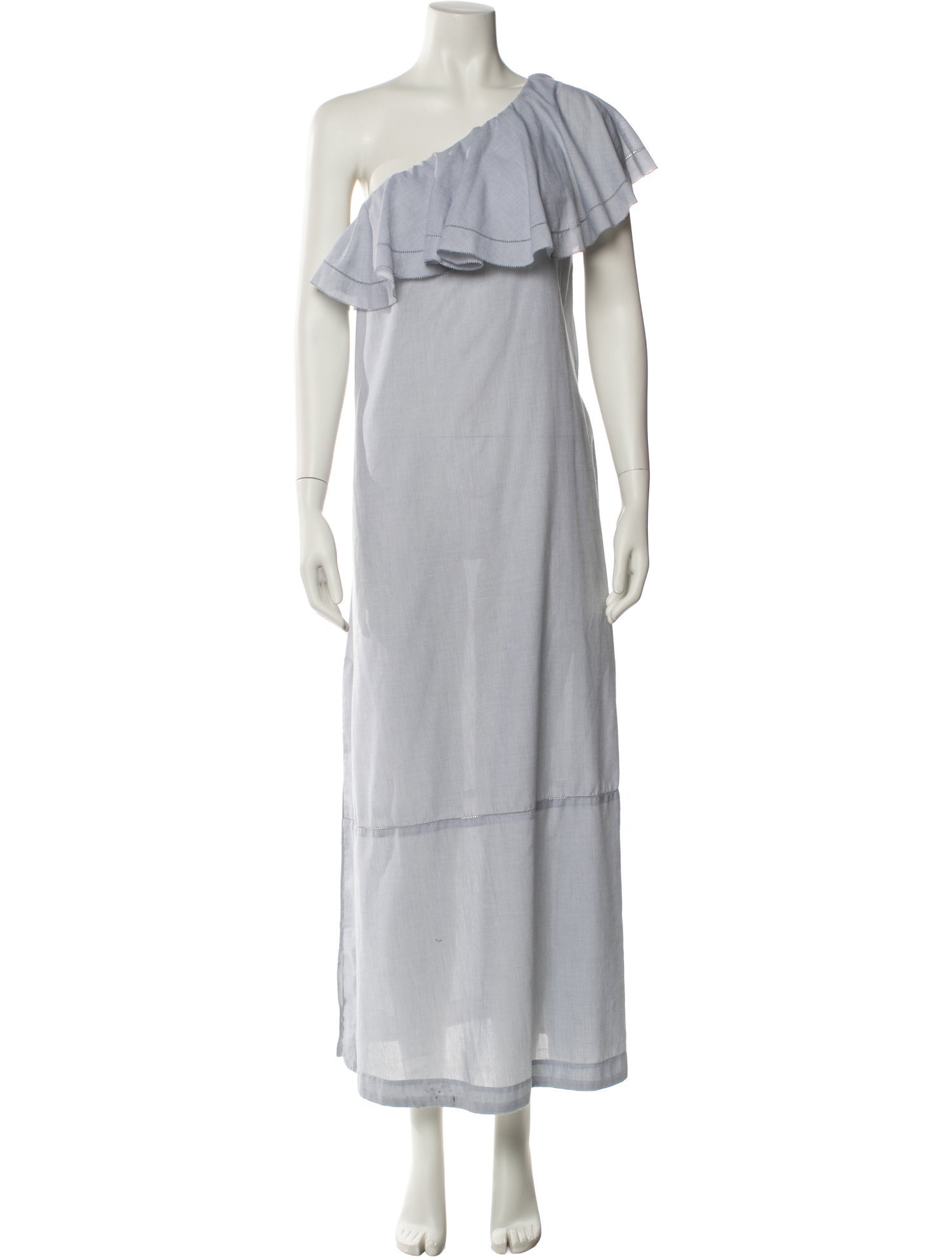 Lisa Marie Fernandez One-Shoulder Long Dress - Grey Dresses, Clothing ...