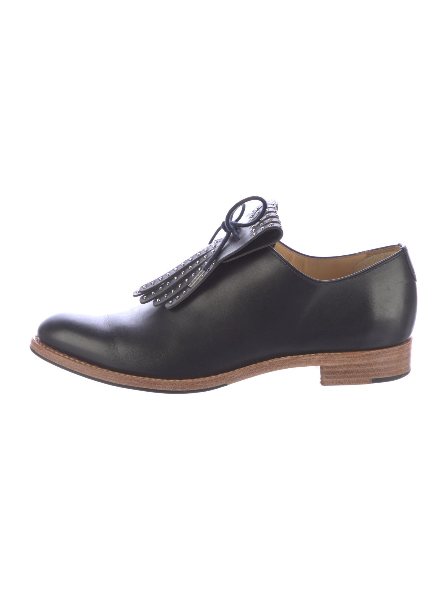 The Office of Angela Scott Leather Studded Accents Oxfords - Black ...