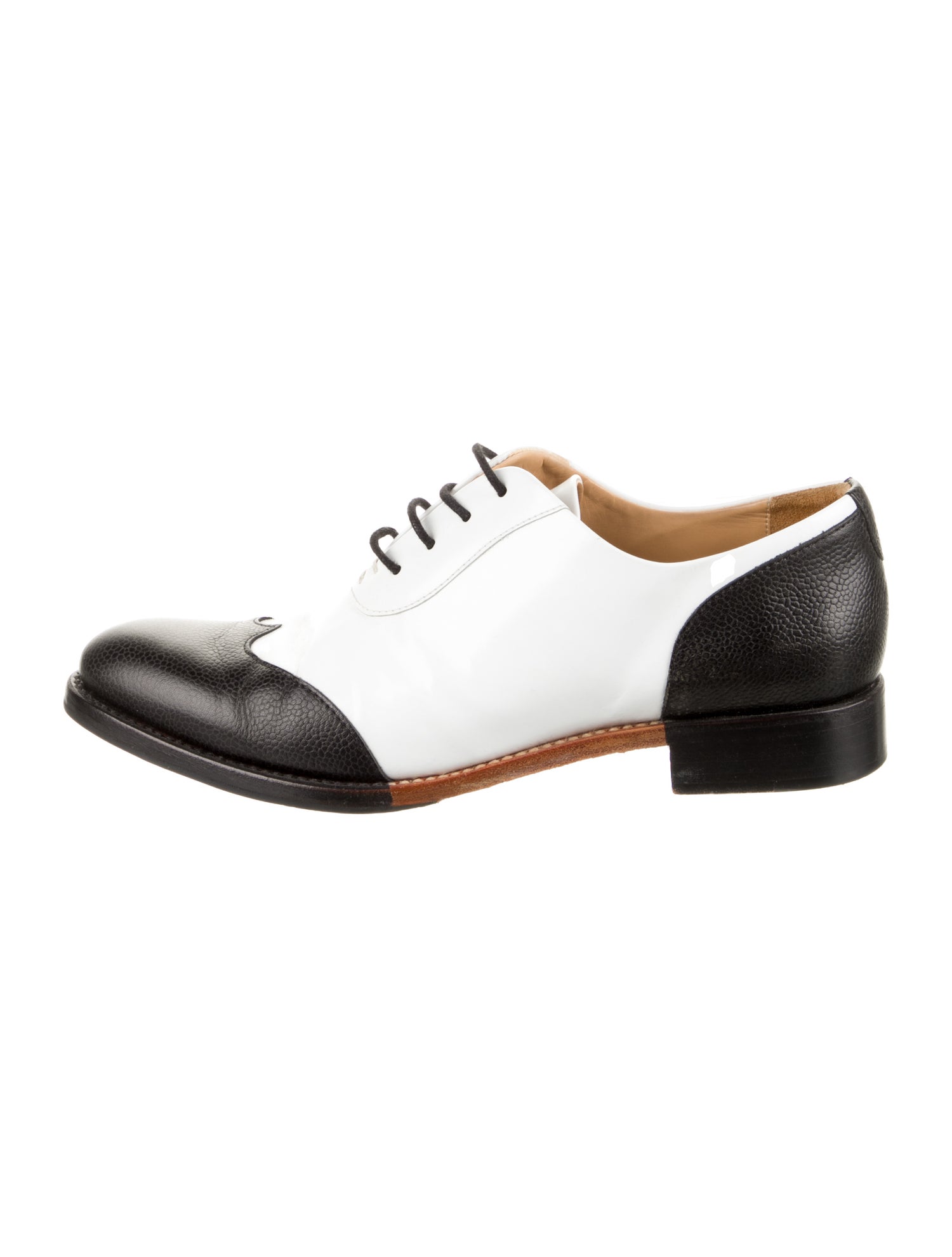 The Office of Angela Scott Leather Oxfords - White Flats, Shoes ...