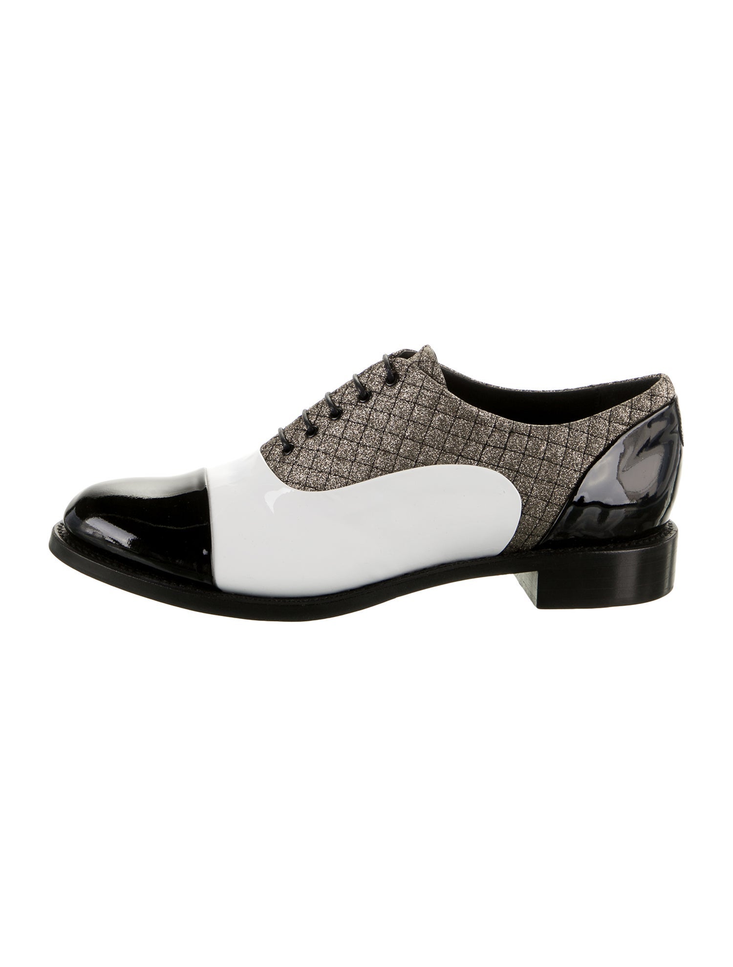 The Office of Angela Scott Patent Leather Printed Oxfords - White ...