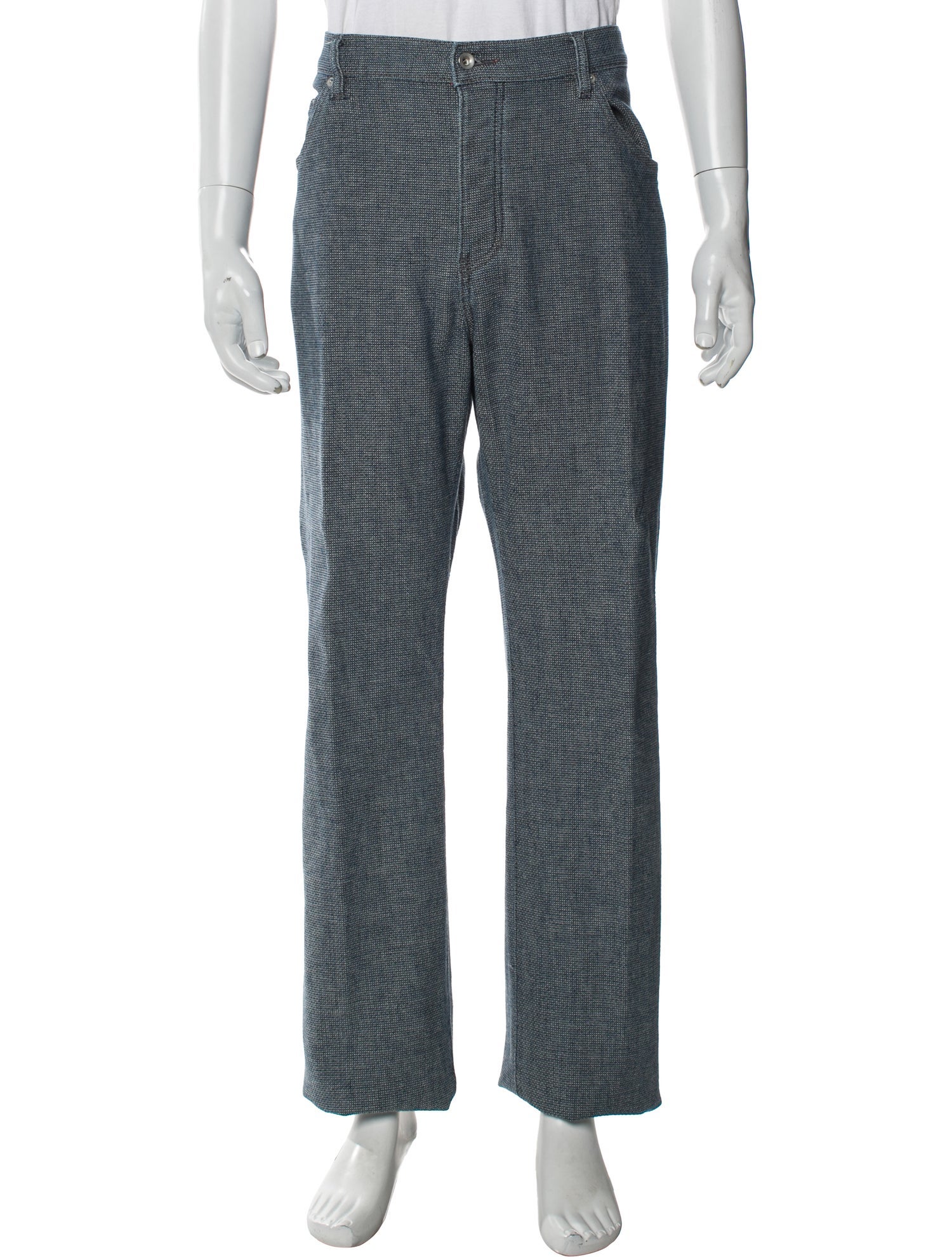 Raleigh Denim Houndstooth Print Pants - Blue, 12" Rise Pants, Clothing ...