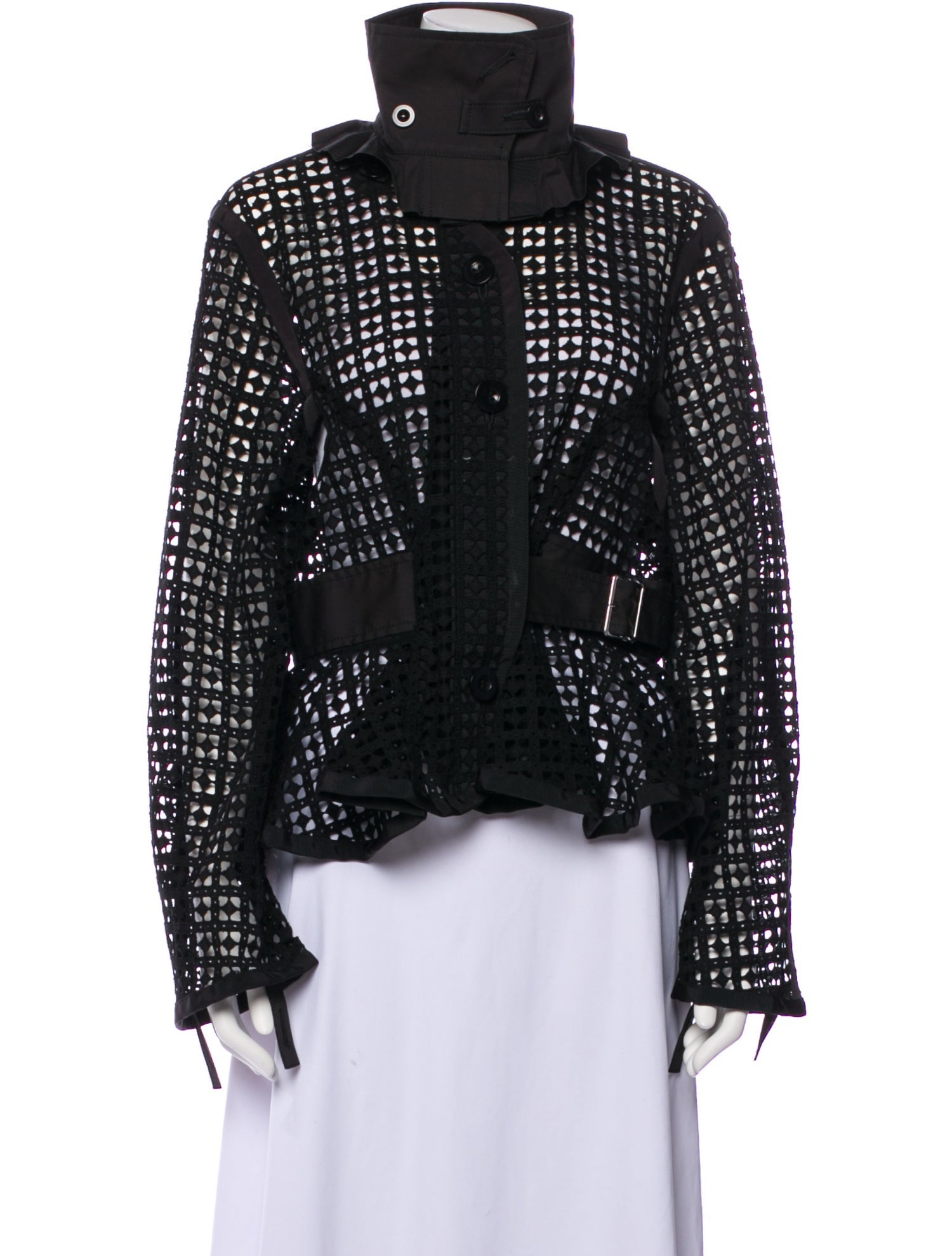 Sacai Luck Tweed Pattern Evening Jacket - Black Jackets, Clothing ...
