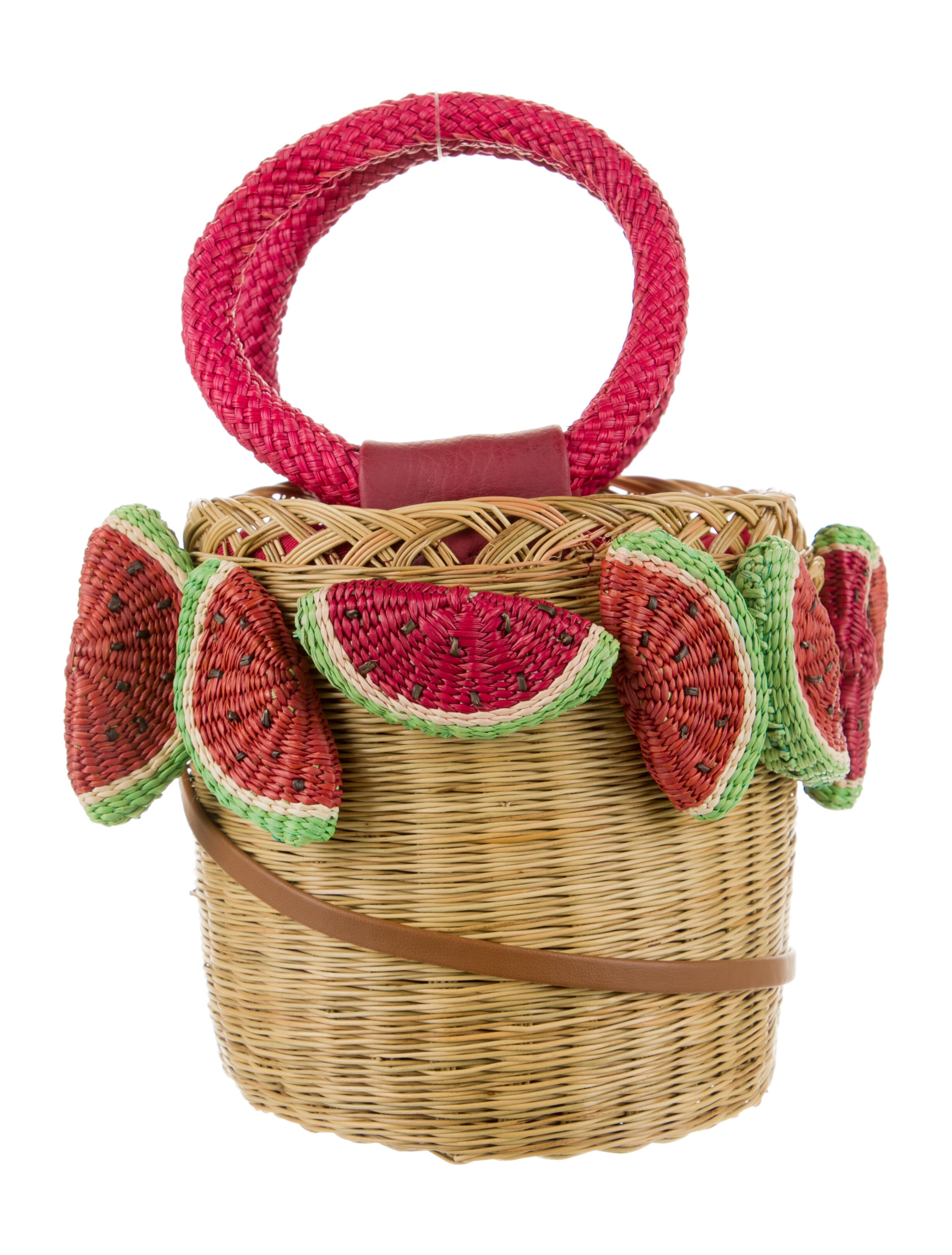 Serpui Marie Wicker Bucket Bag - Brown Bucket Bags, Handbags - W4U20201 ...