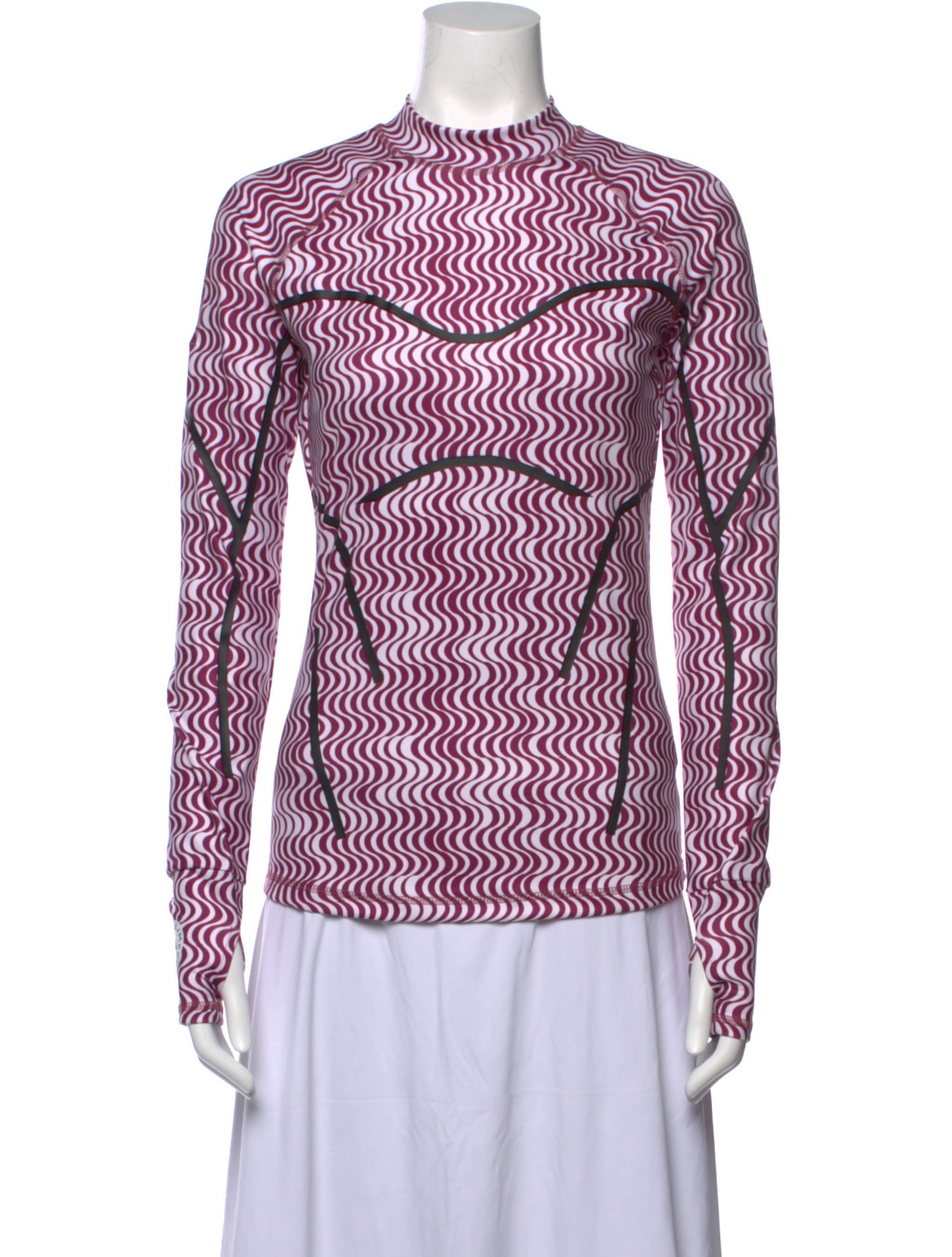Stella McCartney for adidas Striped Mock Neck Blouse w/ Tags - Purple Tops, Clothing - W5S47553 ...
