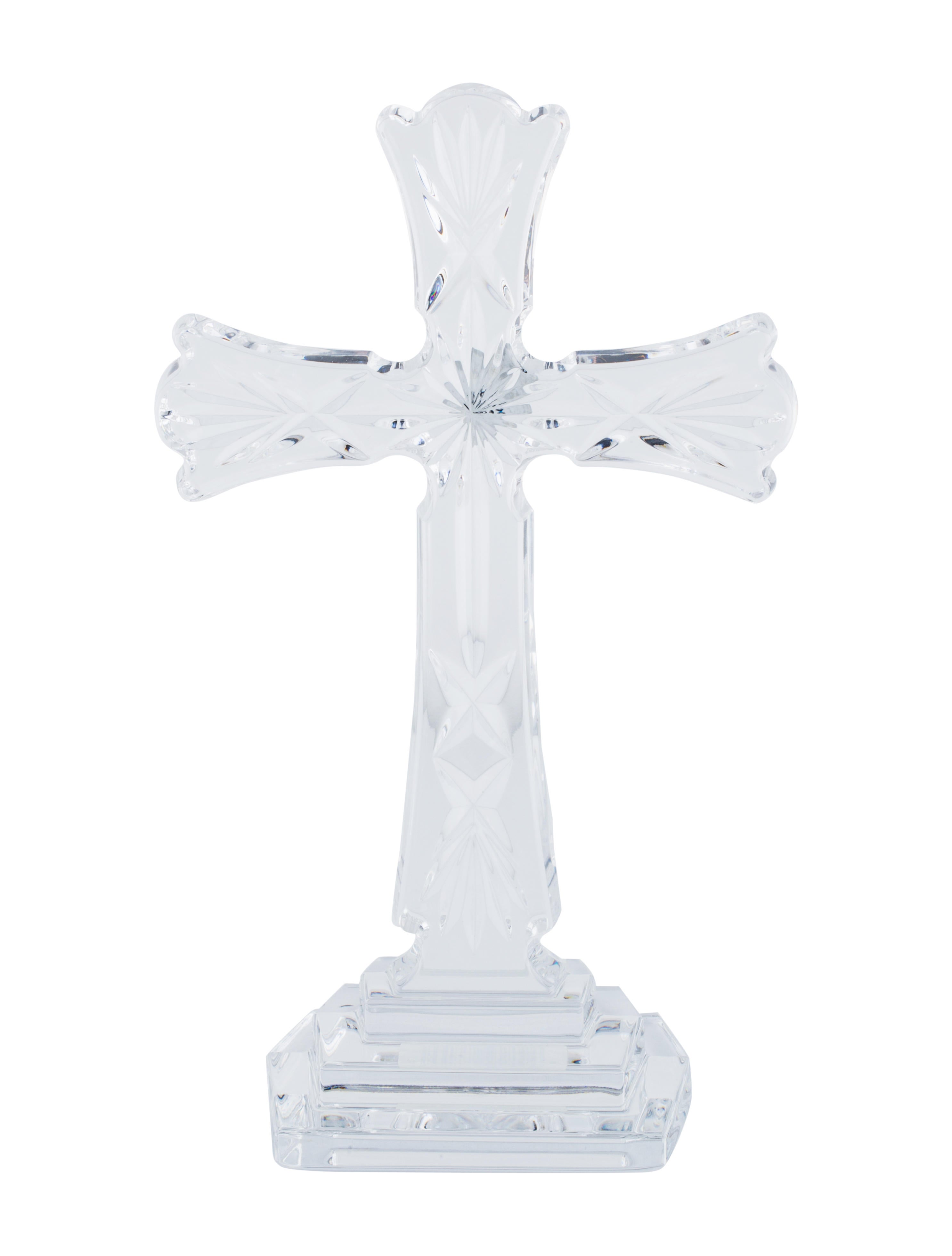 Waterford Crystal Standing Cross Figurine - Clear Decorative Accents ...