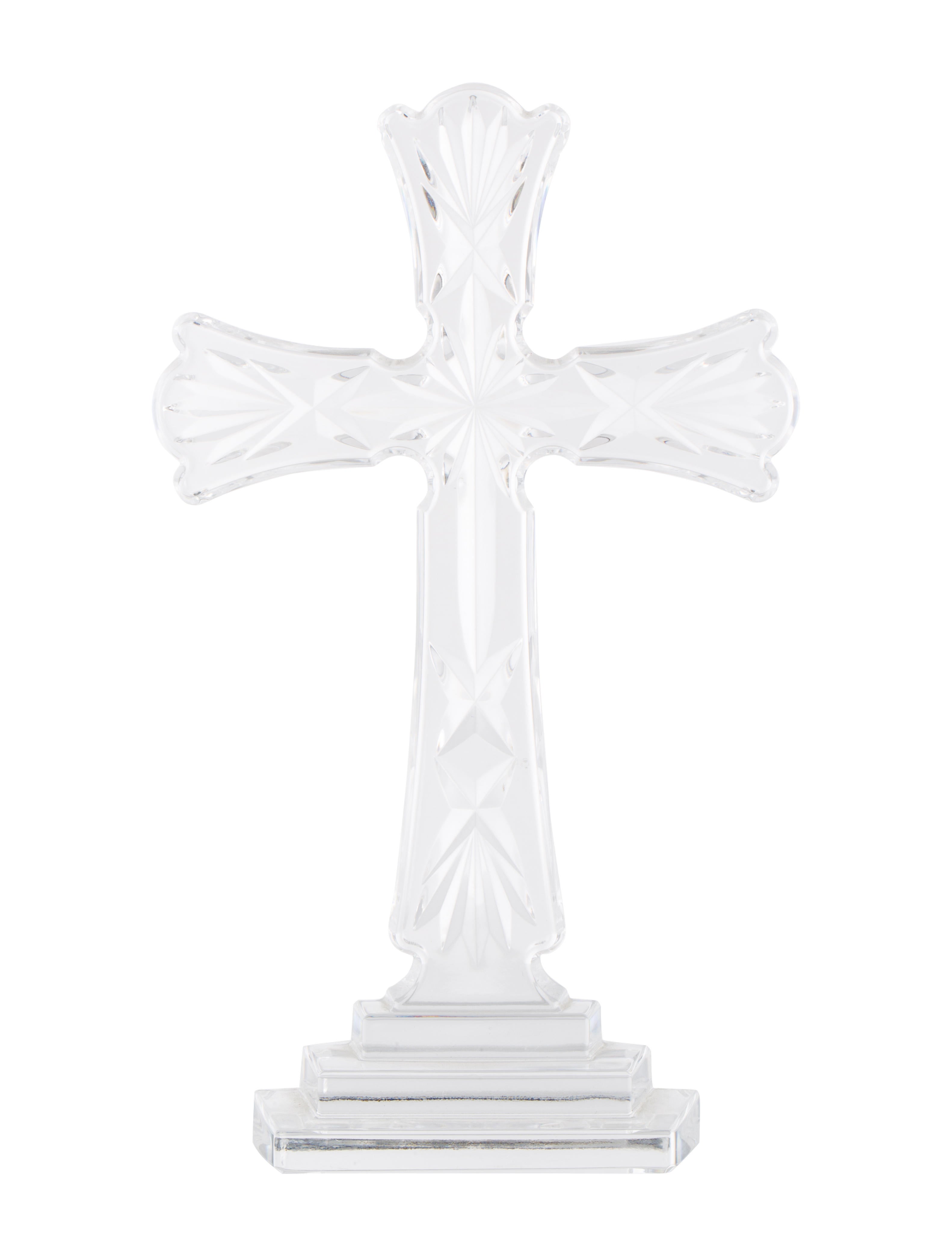 Waterford Crystal Standing Cross Figurine - Clear Decorative Accents ...