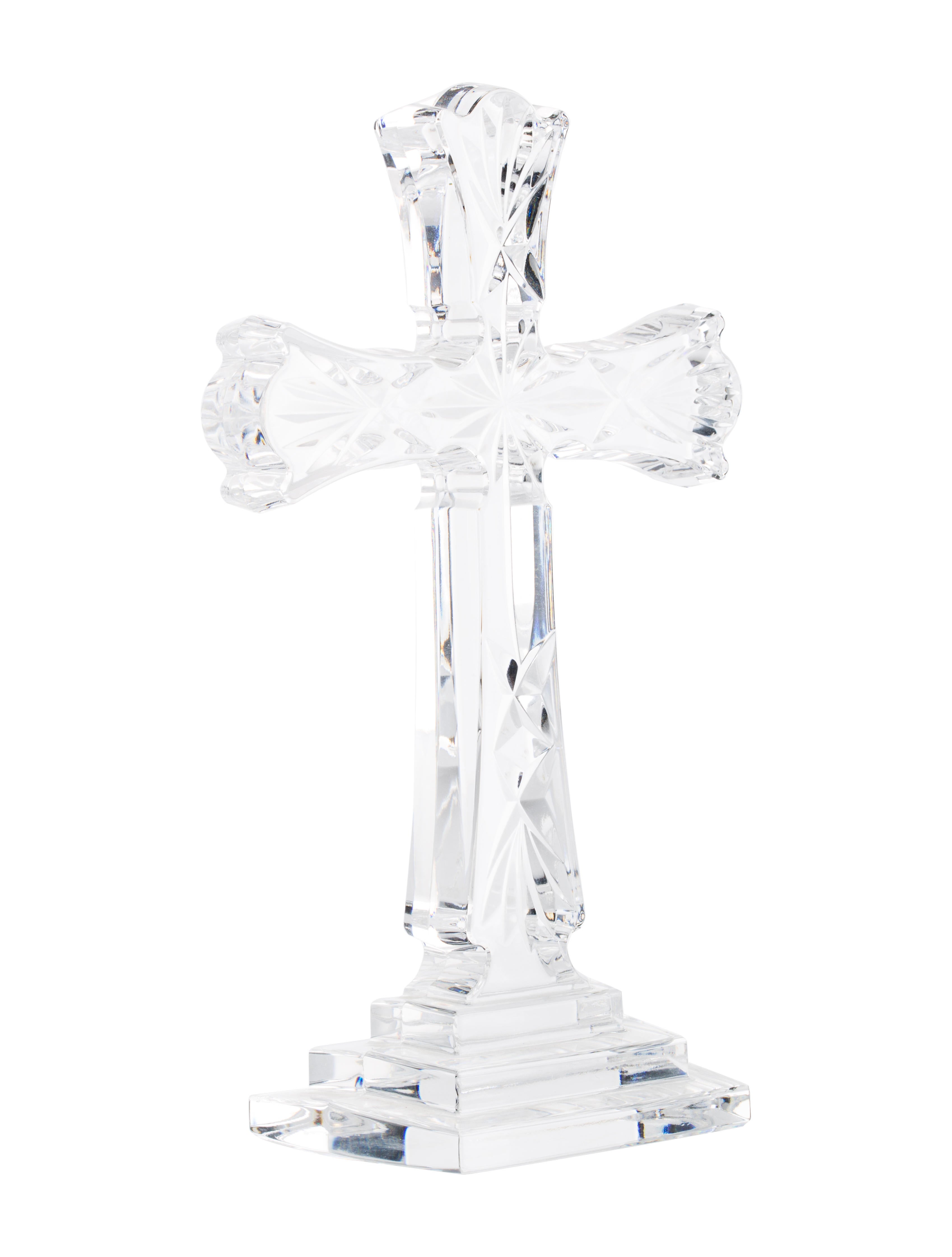 Waterford Crystal Standing Cross Figurine - Clear Decorative Accents ...