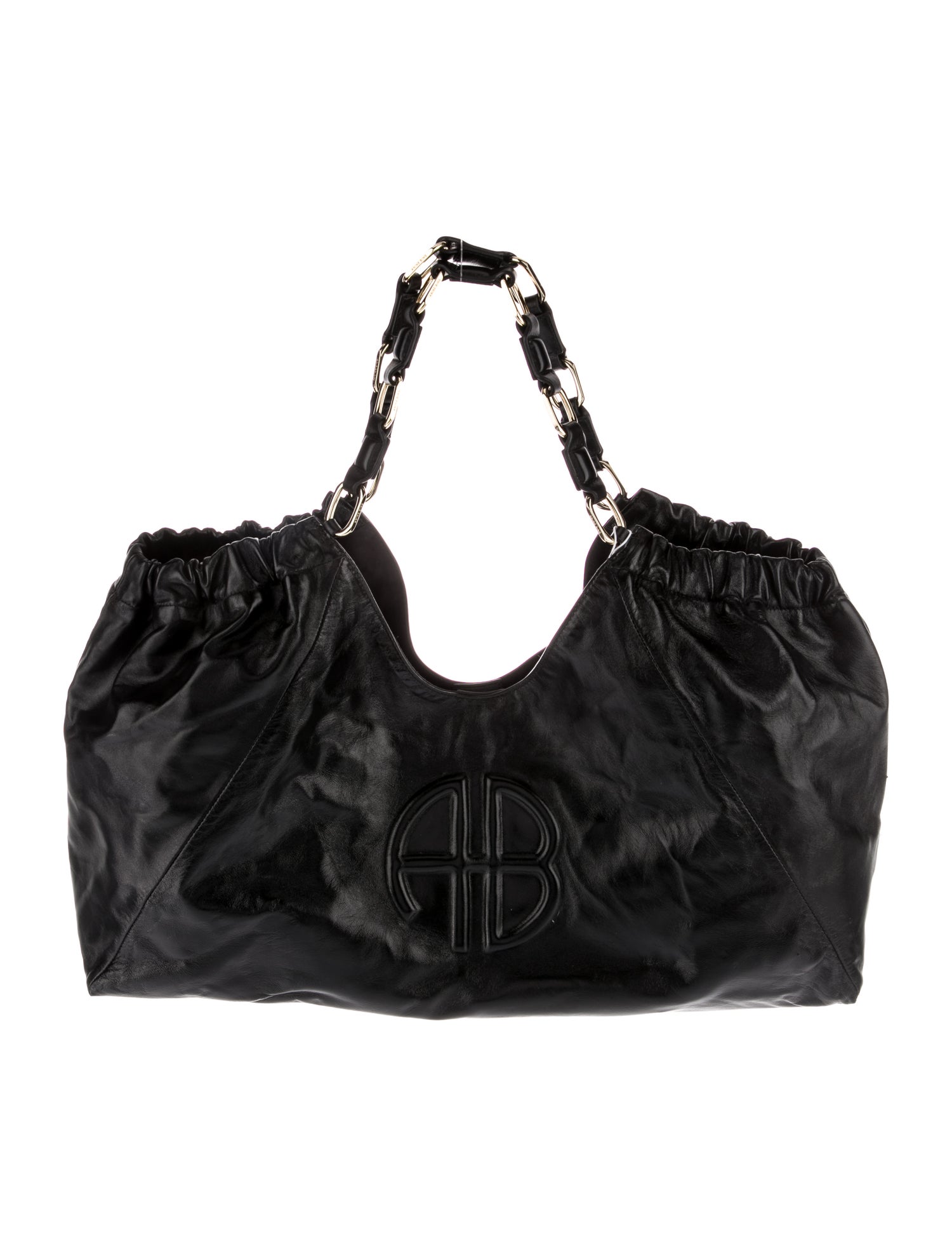 Anine Bing Leather Top Handle Bag - Black Handle Bags, Handbags ...