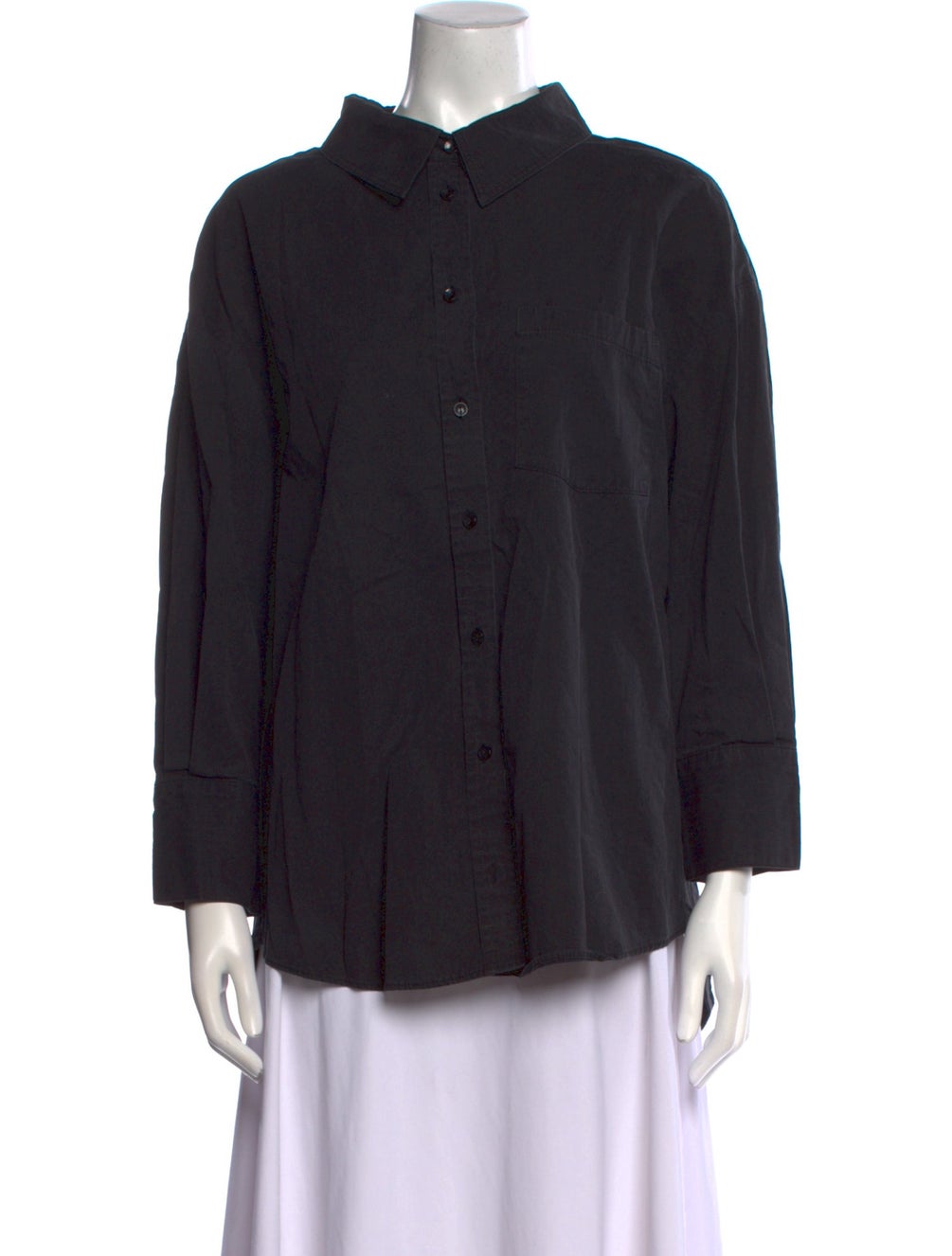 Anine Bing Long Sleeve Button Up Top Black Tops Clothing W6o74517 The Realreal