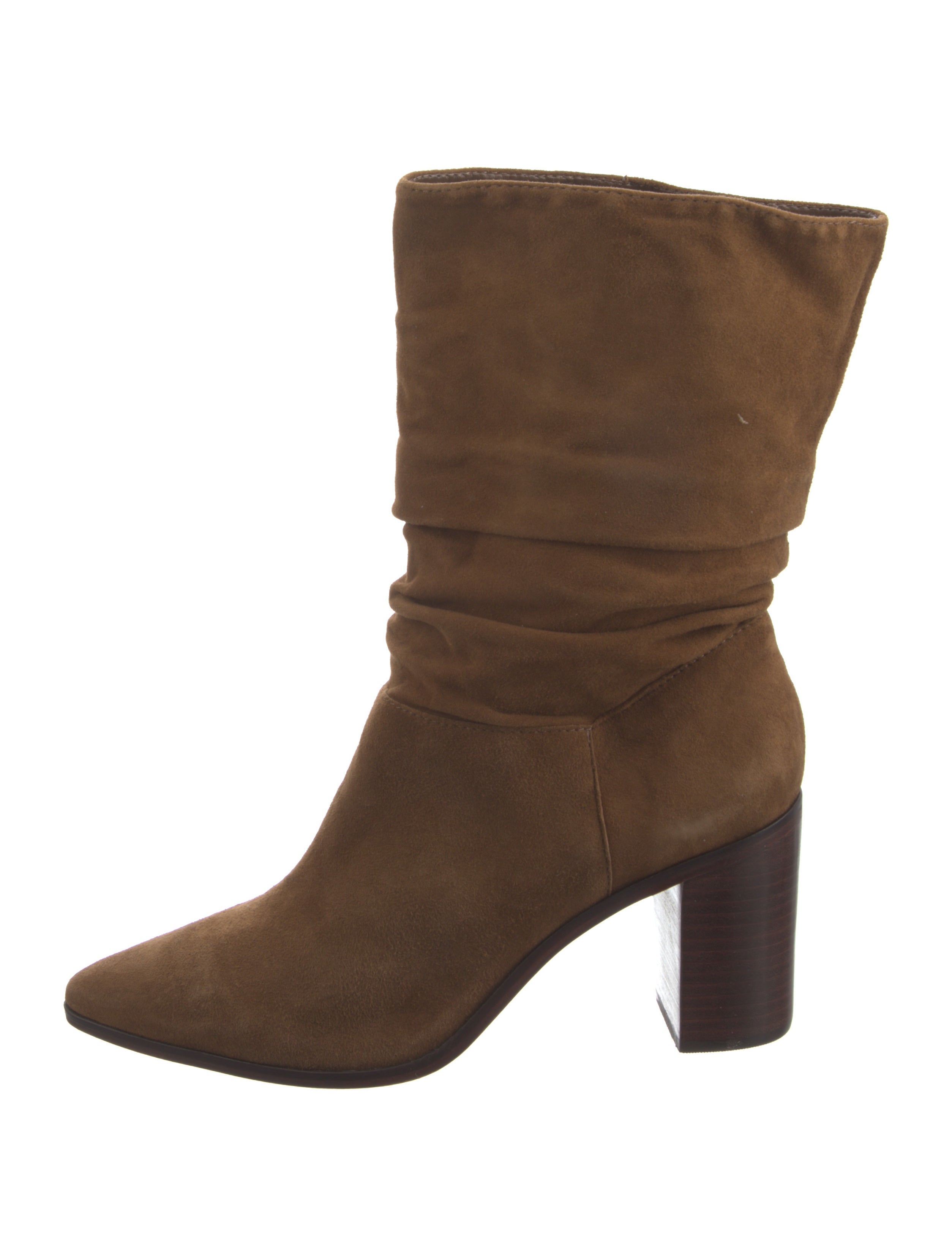 Schutz Suede Slouch Boots - Brown Boots, Shoes - W6S36809 | The RealReal