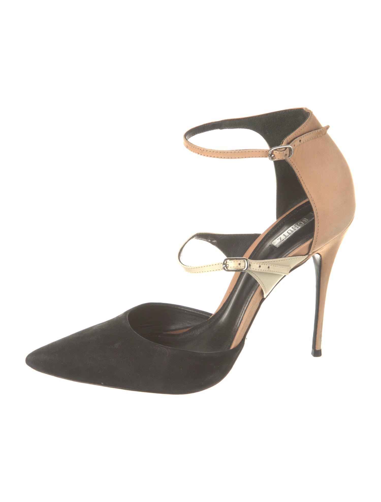 Schutz Suede Colorblock Pattern D'Orsay Pumps - Black Pumps, Shoes ...