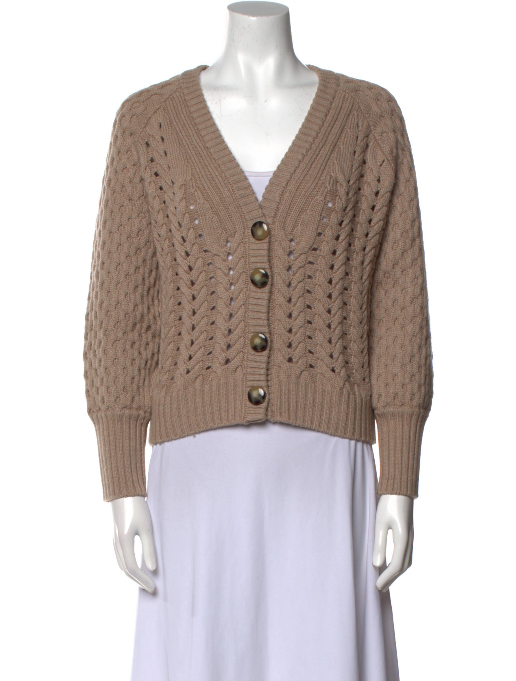 Nicholas Merino Wool V-Neck Sweater - Neutrals Knitwear, Clothing ...