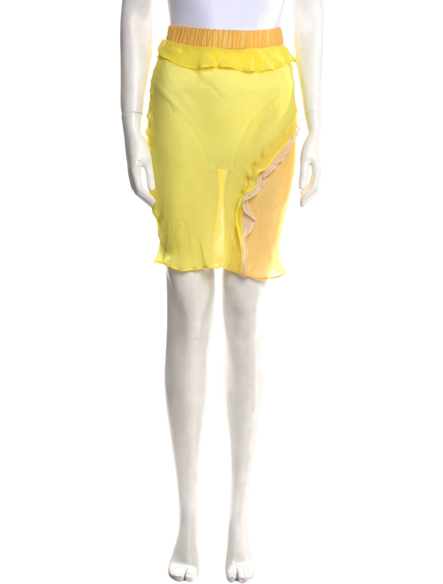 Christopher Esber Ruffle Embellishment Knee-Length Skirt - Yellow ...