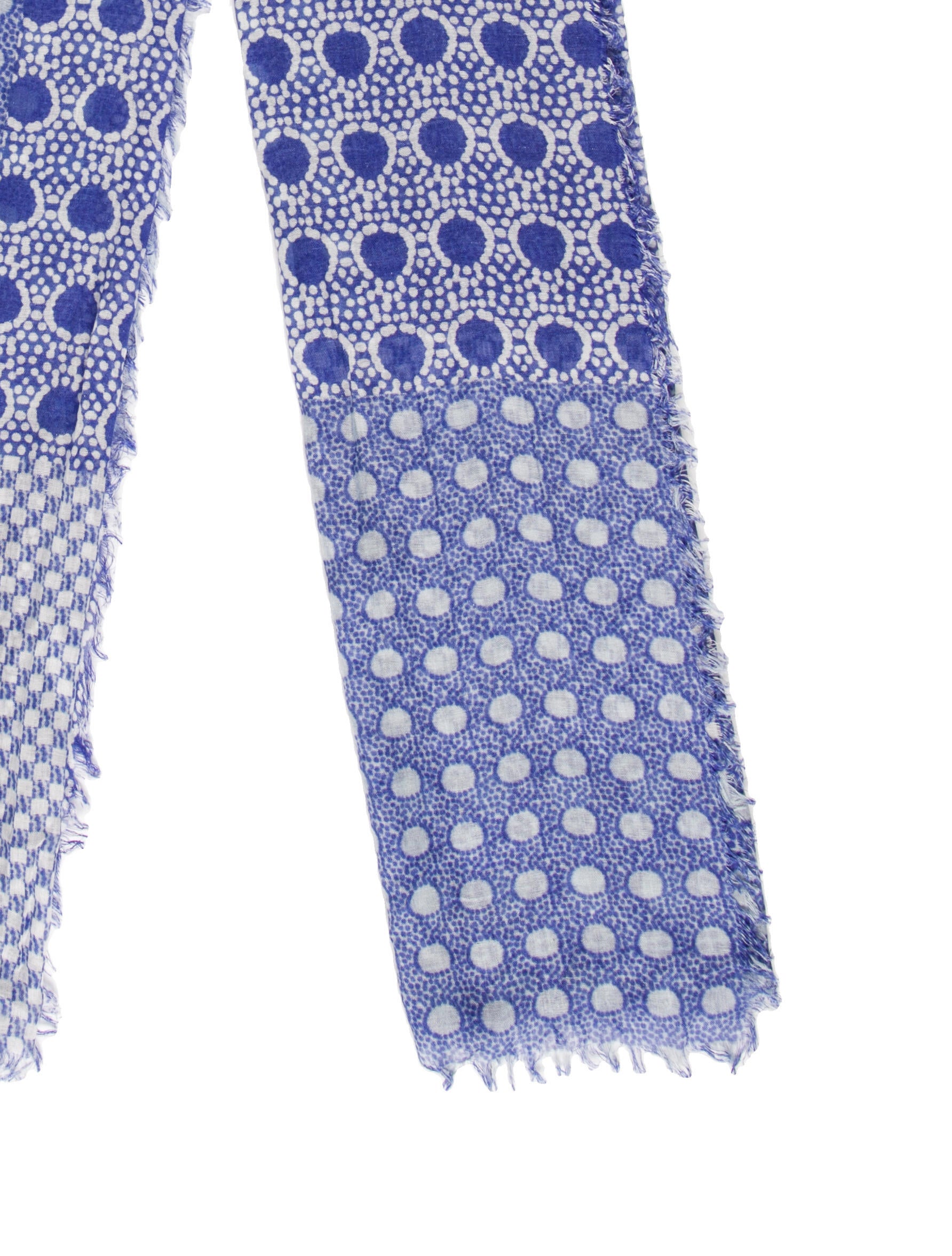 Franco Ferrari Silk Polka Dot Print Scarf - Blue Scarves and Shawls ...