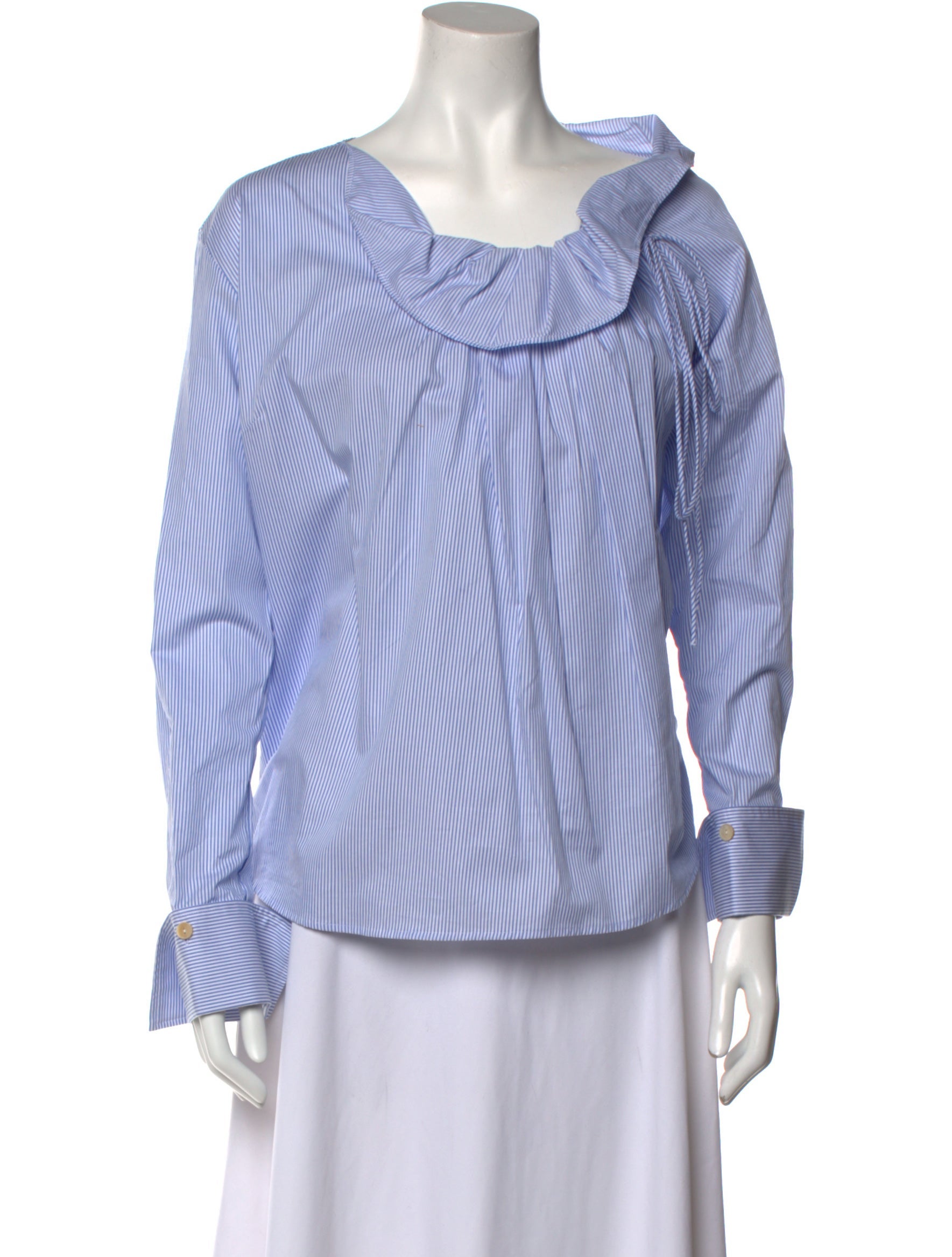palmer//harding Striped Off-The-Shoulder Blouse - Blue Tops, Clothing ...