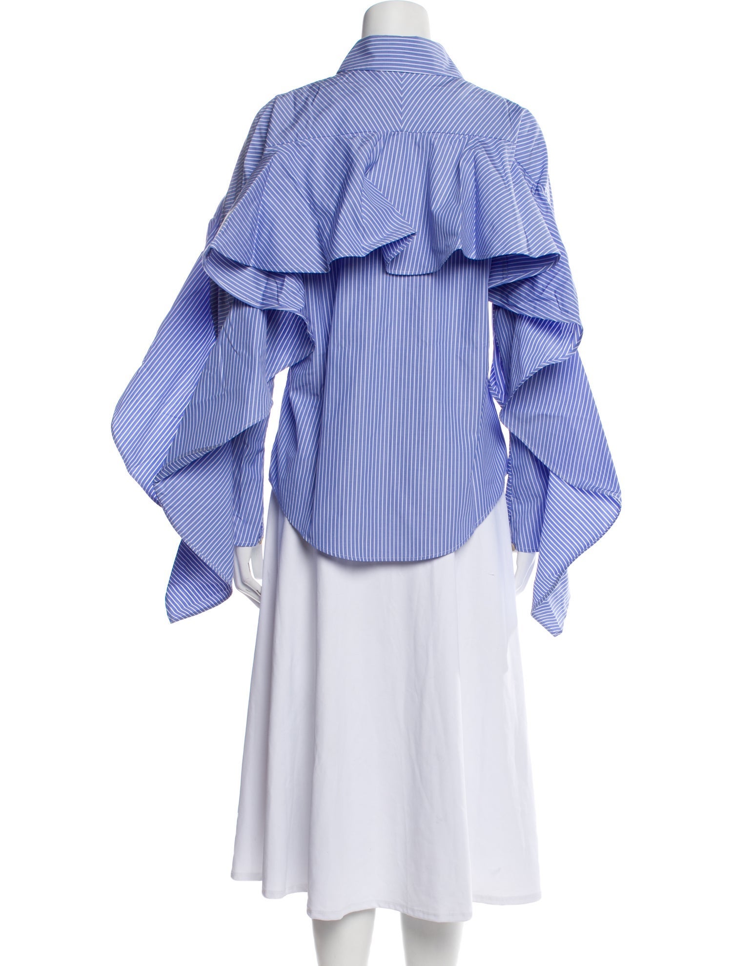 palmer//harding Striped Long Sleeve Button-Up Top w/ Tags - Blue Tops ...