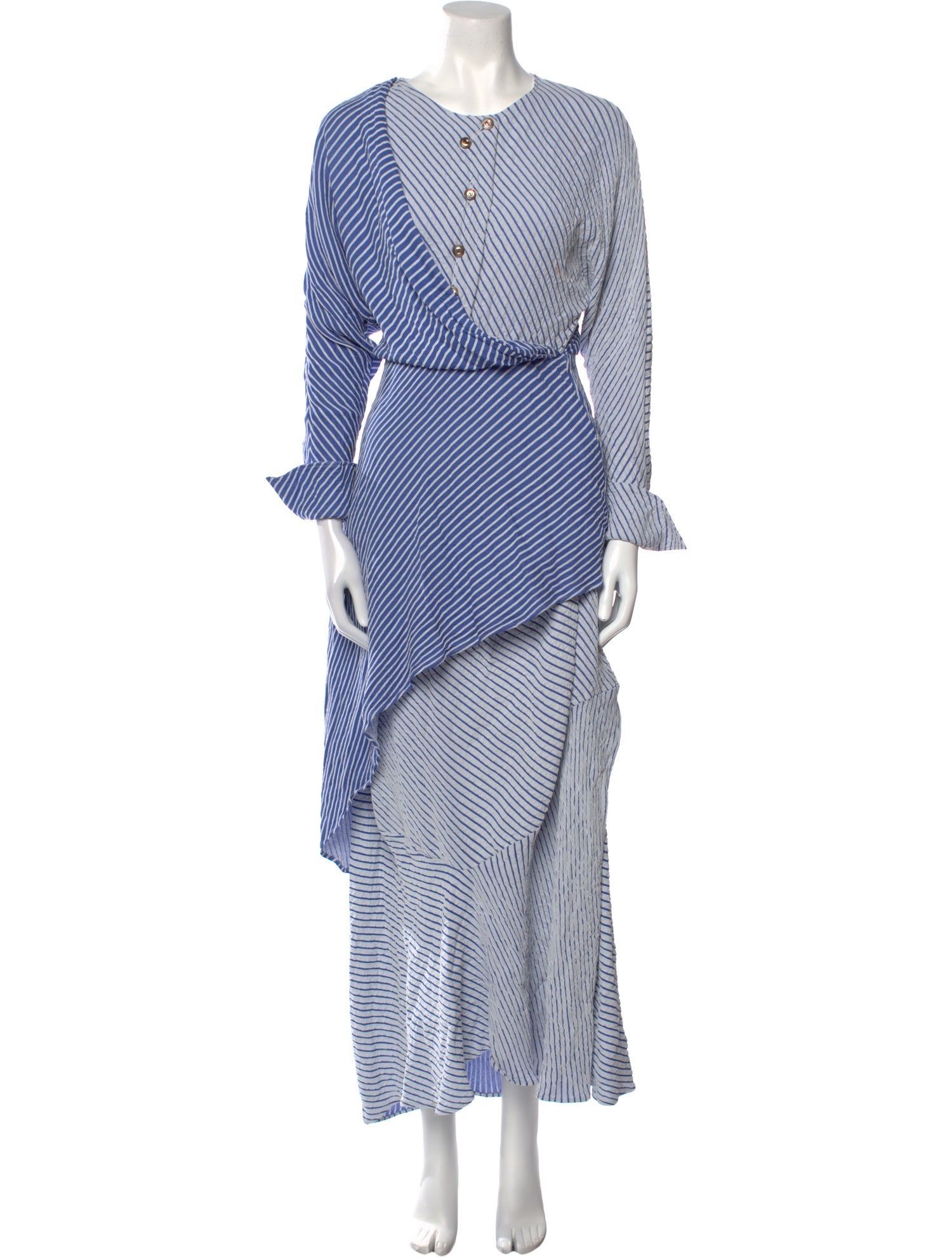 palmer//harding Striped Long Dress - Blue Dresses, Clothing - W7P23260 ...