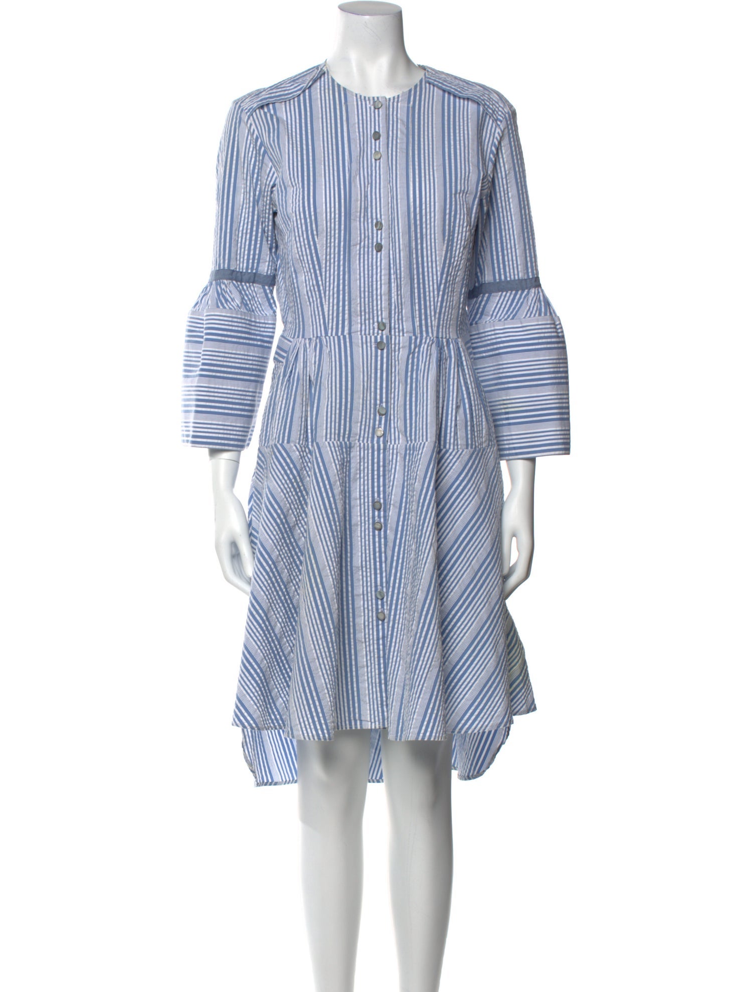 palmer//harding Striped Knee-Length Dress - Blue Dresses, Clothing ...