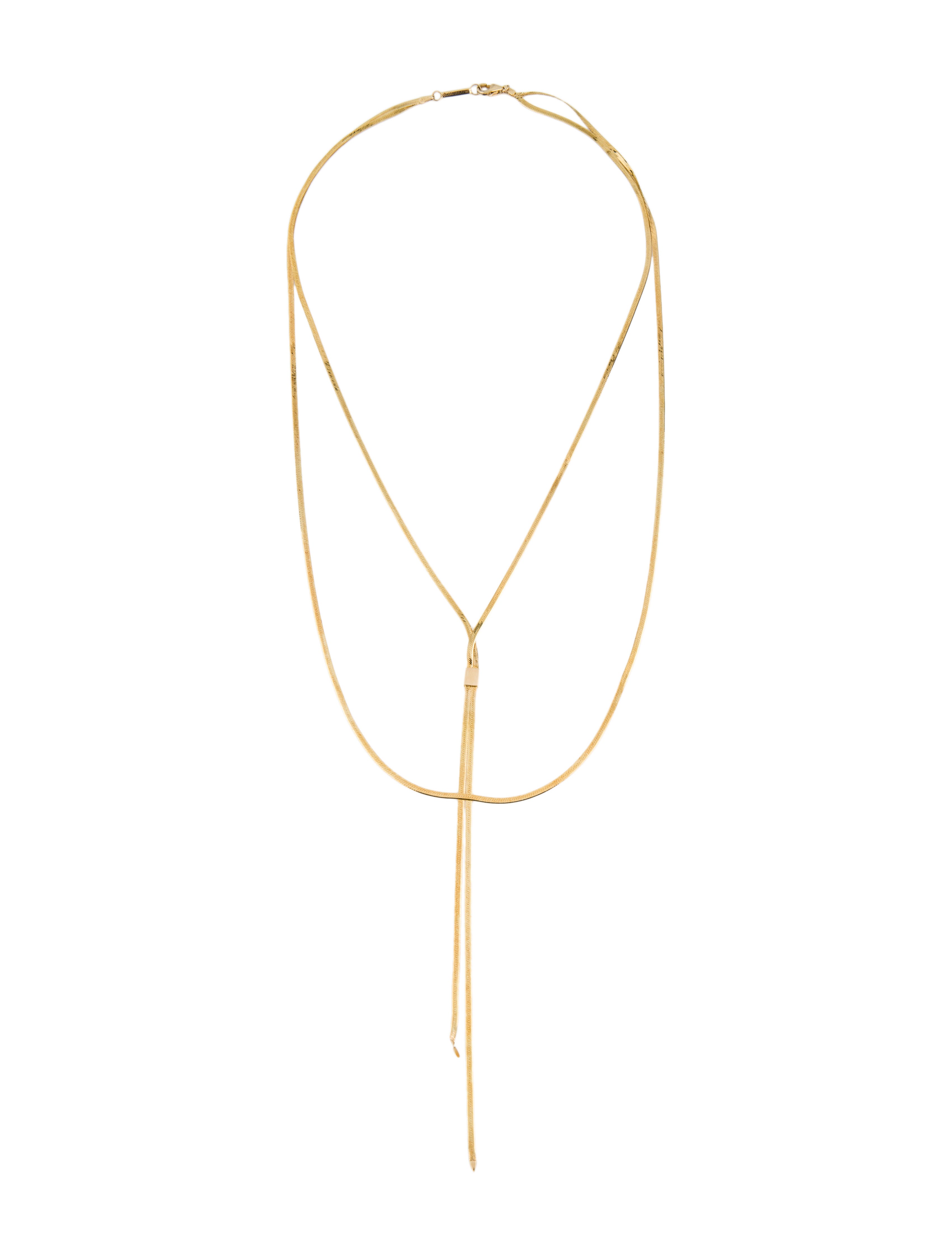 Lana Jewelry 14K Liquid Gold Double Layered Chain Necklace - 14K Yellow ...