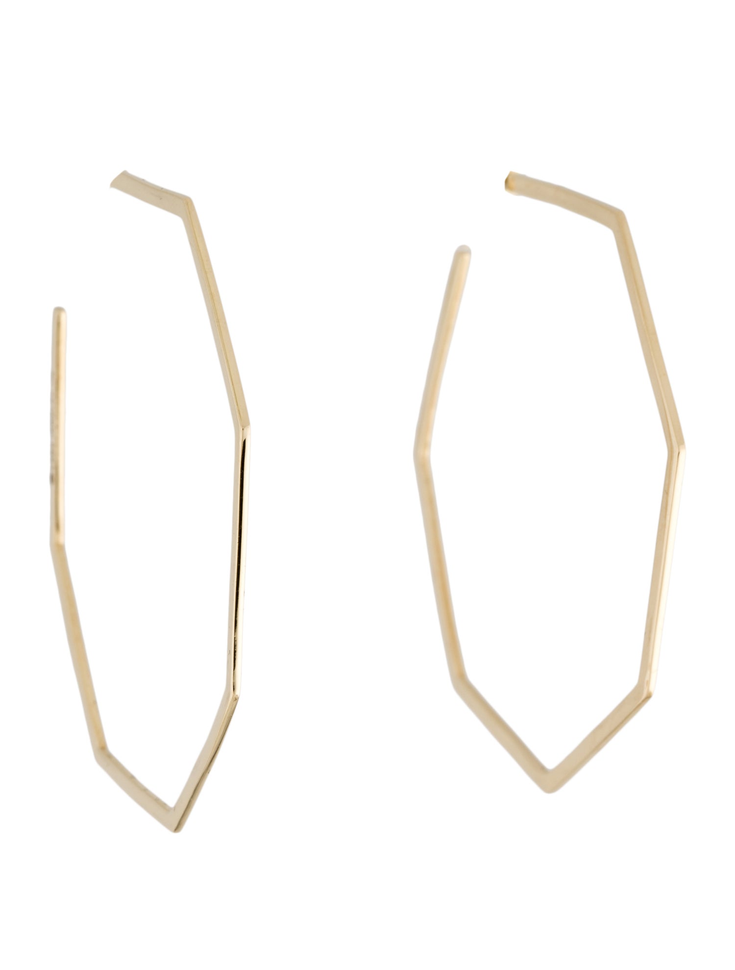Lana Jewelry 14K Open Octagon Hoop Earrings - 14K Yellow Gold Hoop ...