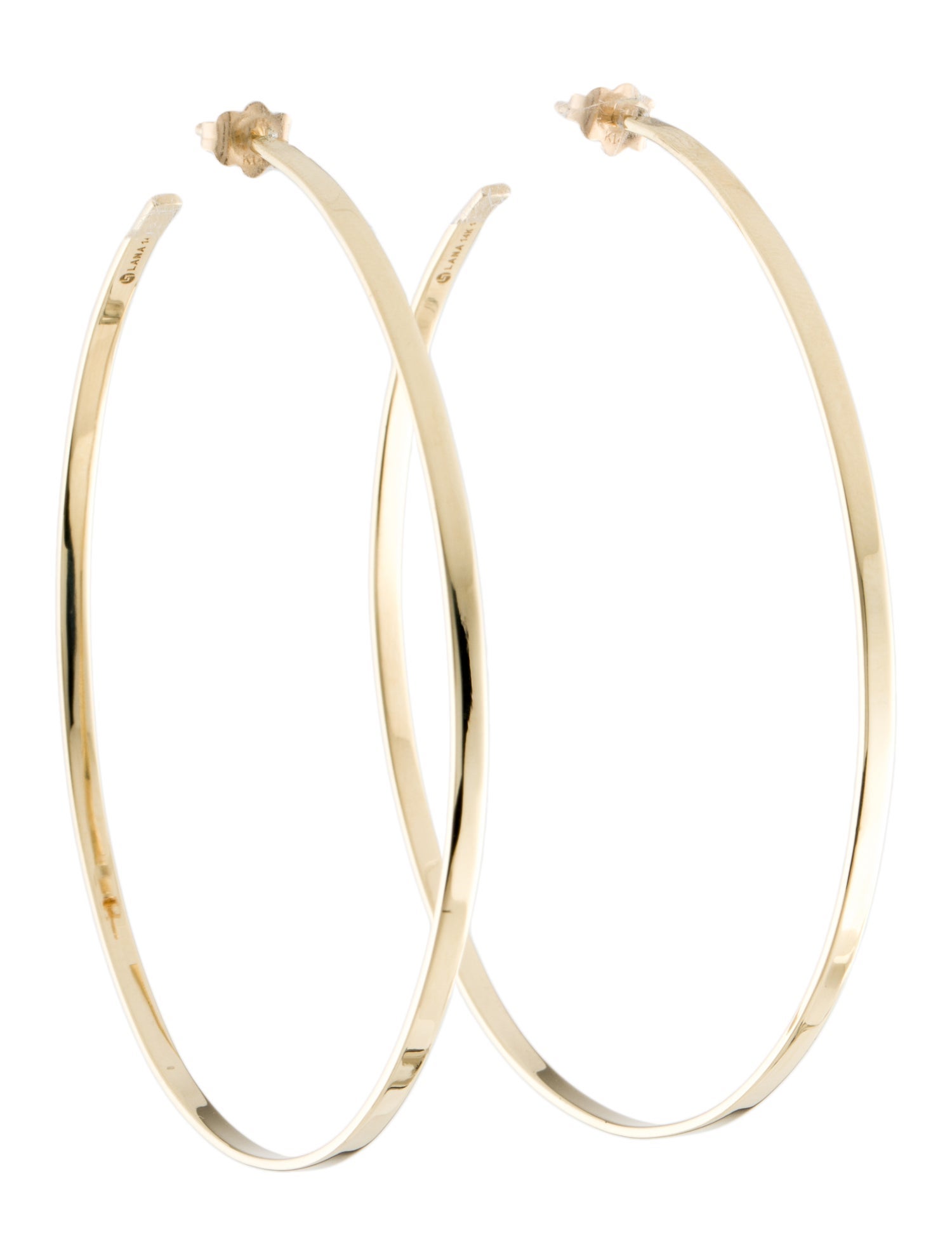 Lana Jewelry 14K Large Flat Oval Magic Hoops - 14K White Gold Hoop ...