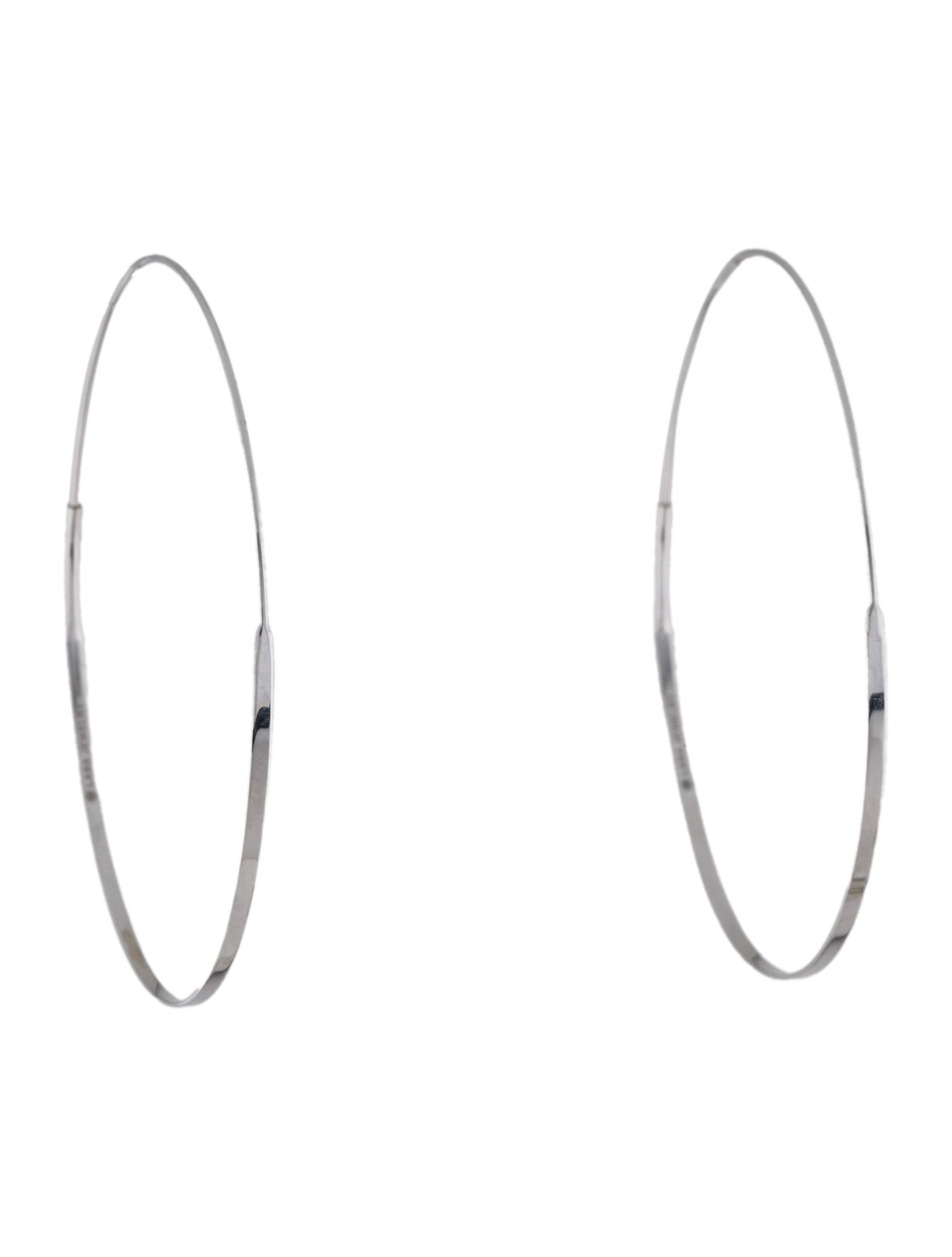 Lana Jewelry Large Flat Magic Hoops - Rhodium-Plated 14K White Gold ...