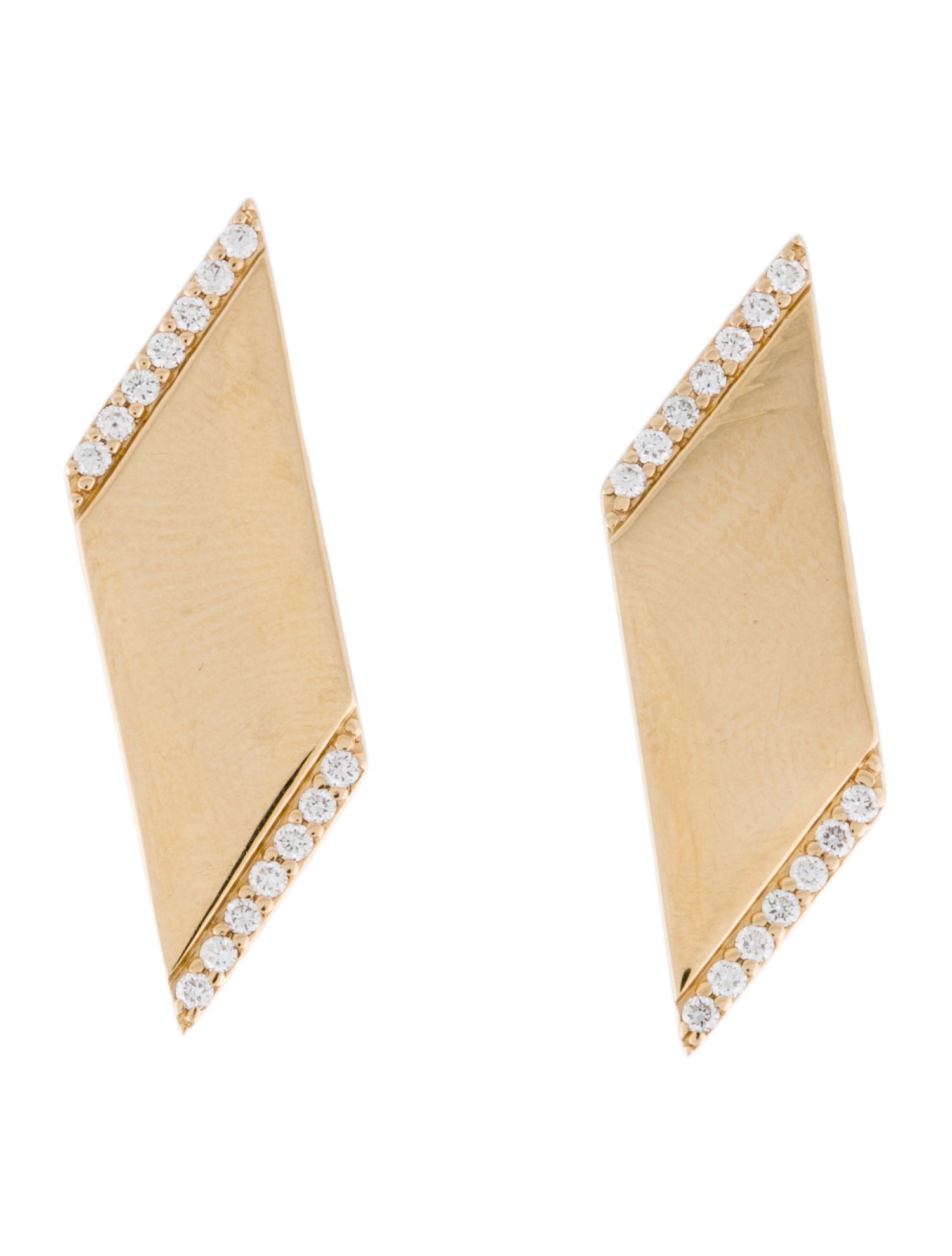 Lana Jewelry 14K Diamond Parallelogram Earrings - 14K Yellow Gold Drop ...