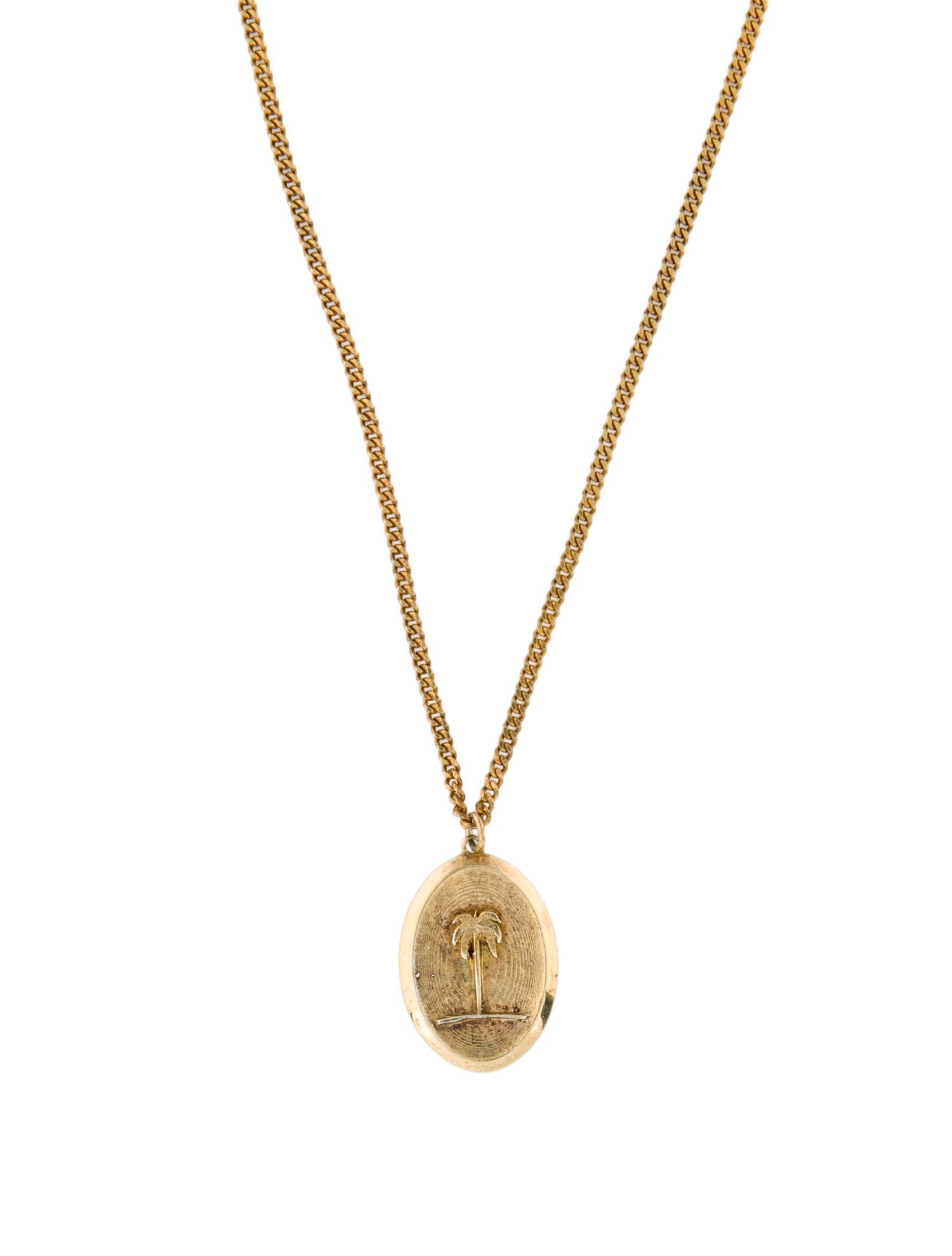 Miansai Palm Tree Pendant Necklace - 14K Yellow Gold-Plated Pendant ...