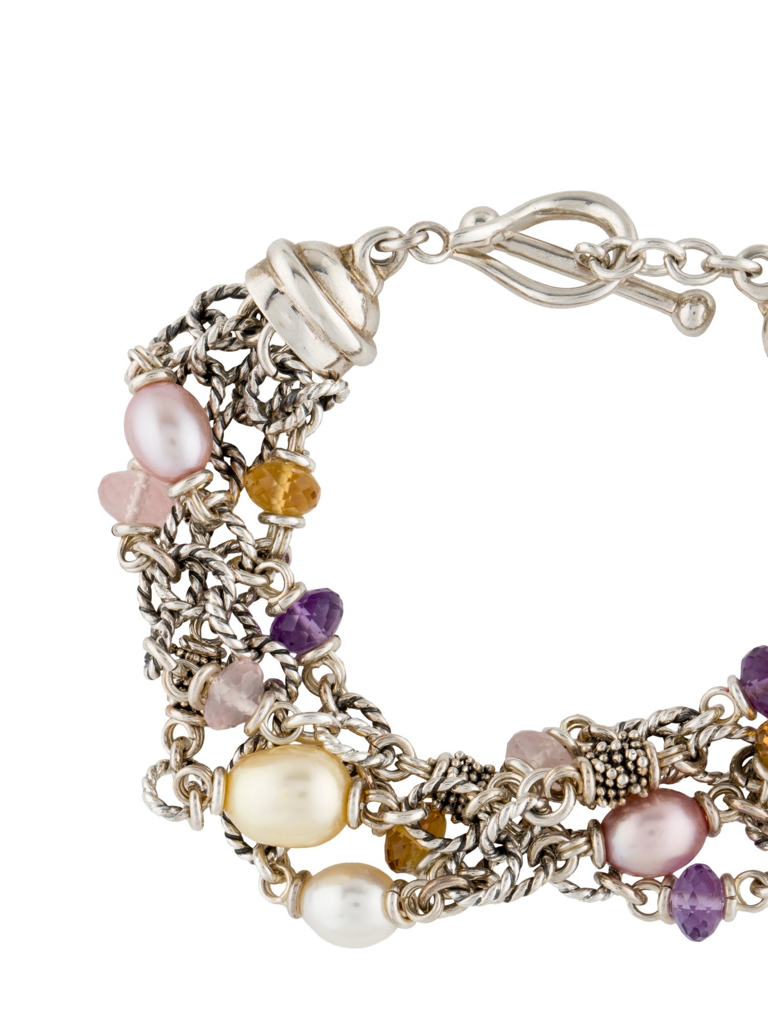 St. John Faux Pearl, Crystal & Stone Bead Multistrand Bracelet - Gold ...