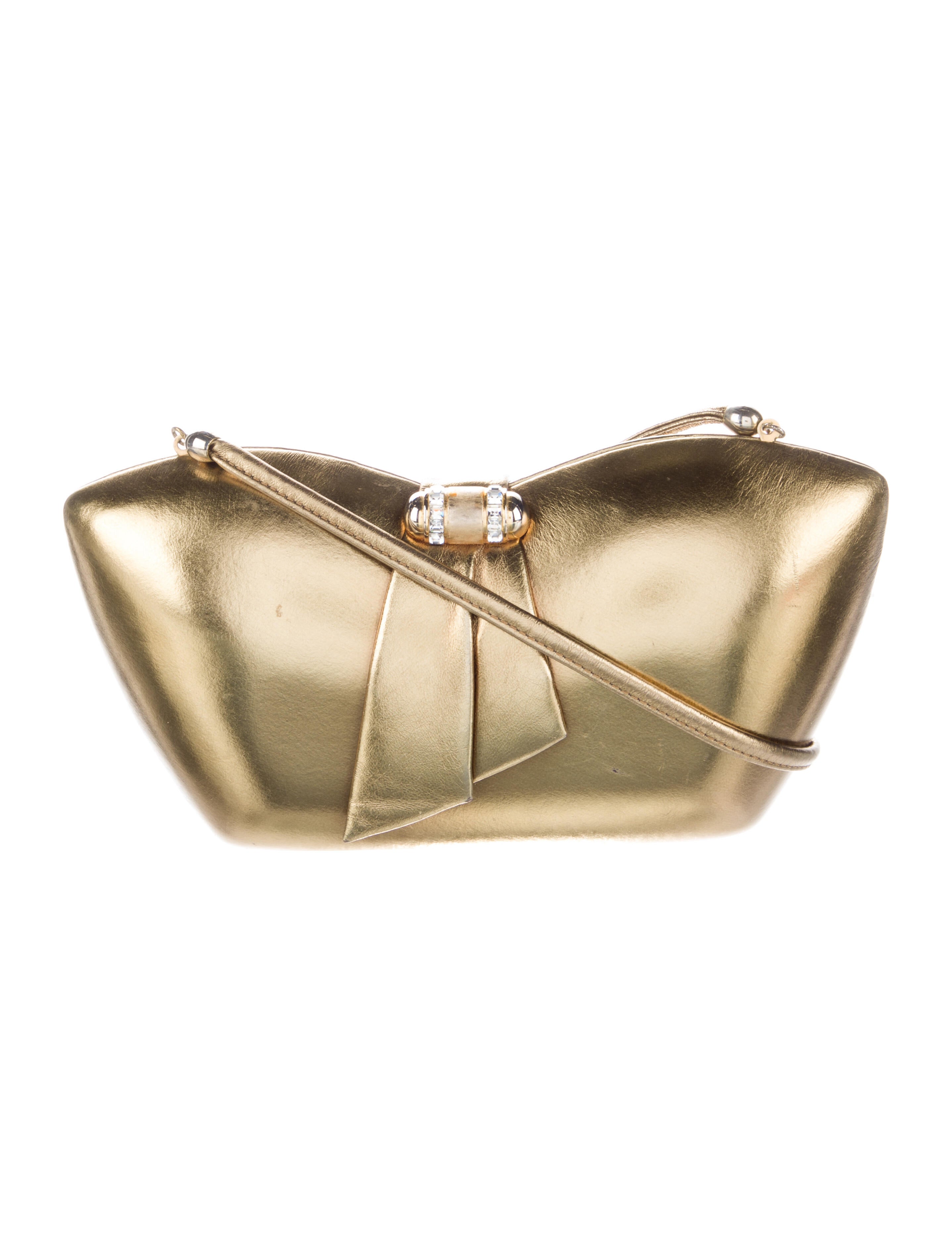 Felix Rey Pleated Metallic Evening Bag w/ Tags - Metallic Evening Bags ...