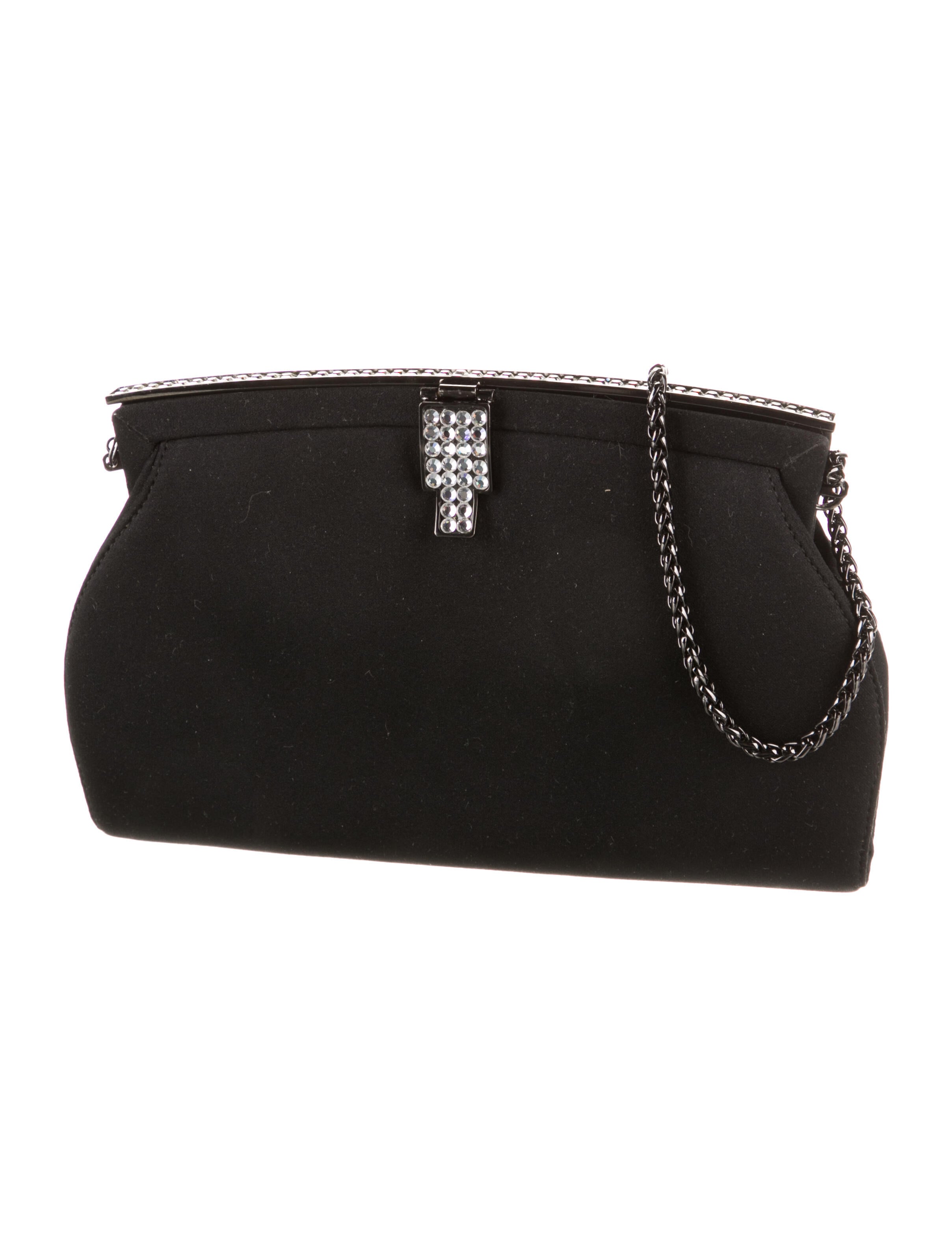 Rodo Satin Evening Bag - Black Evening Bags, Handbags - W8R21727 | The ...