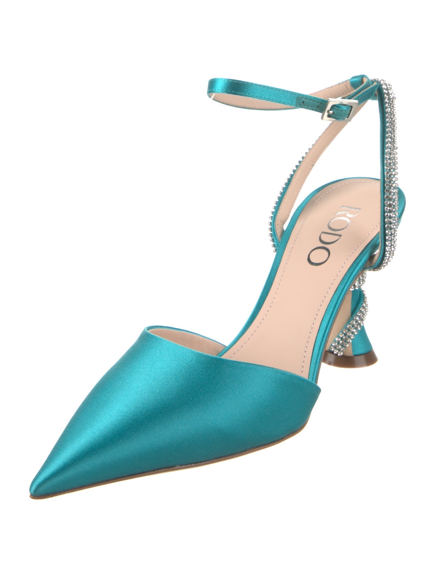 Rodo Satin Printed Slingback Pumps - Blue Pumps, Shoes - W8R21875 | The ...