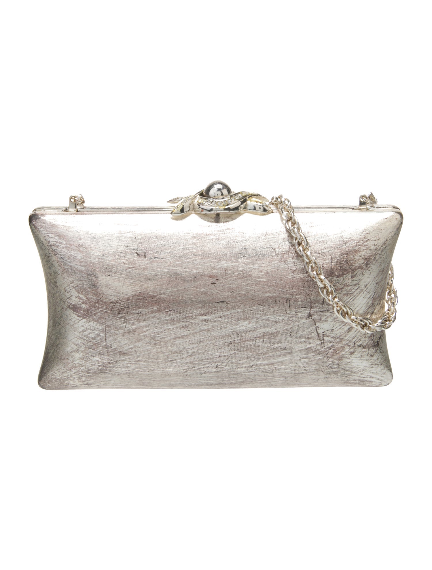 Rodo Metal Embellished Evening Bag - Metallic Evening Bags, Handbags ...