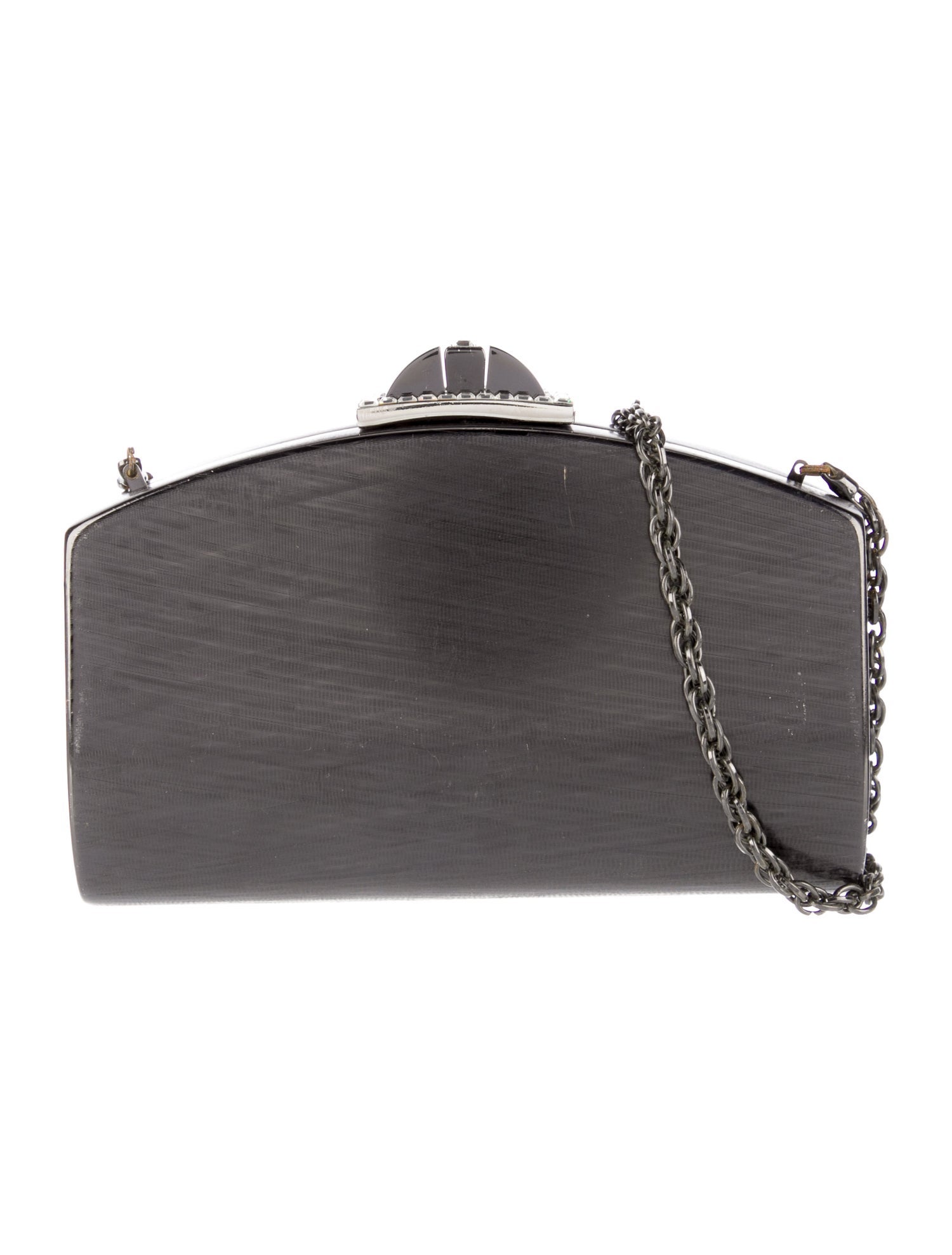 Rodo Metal Minaudière - Grey Crossbody Bags, Handbags - W8R22385 | The ...