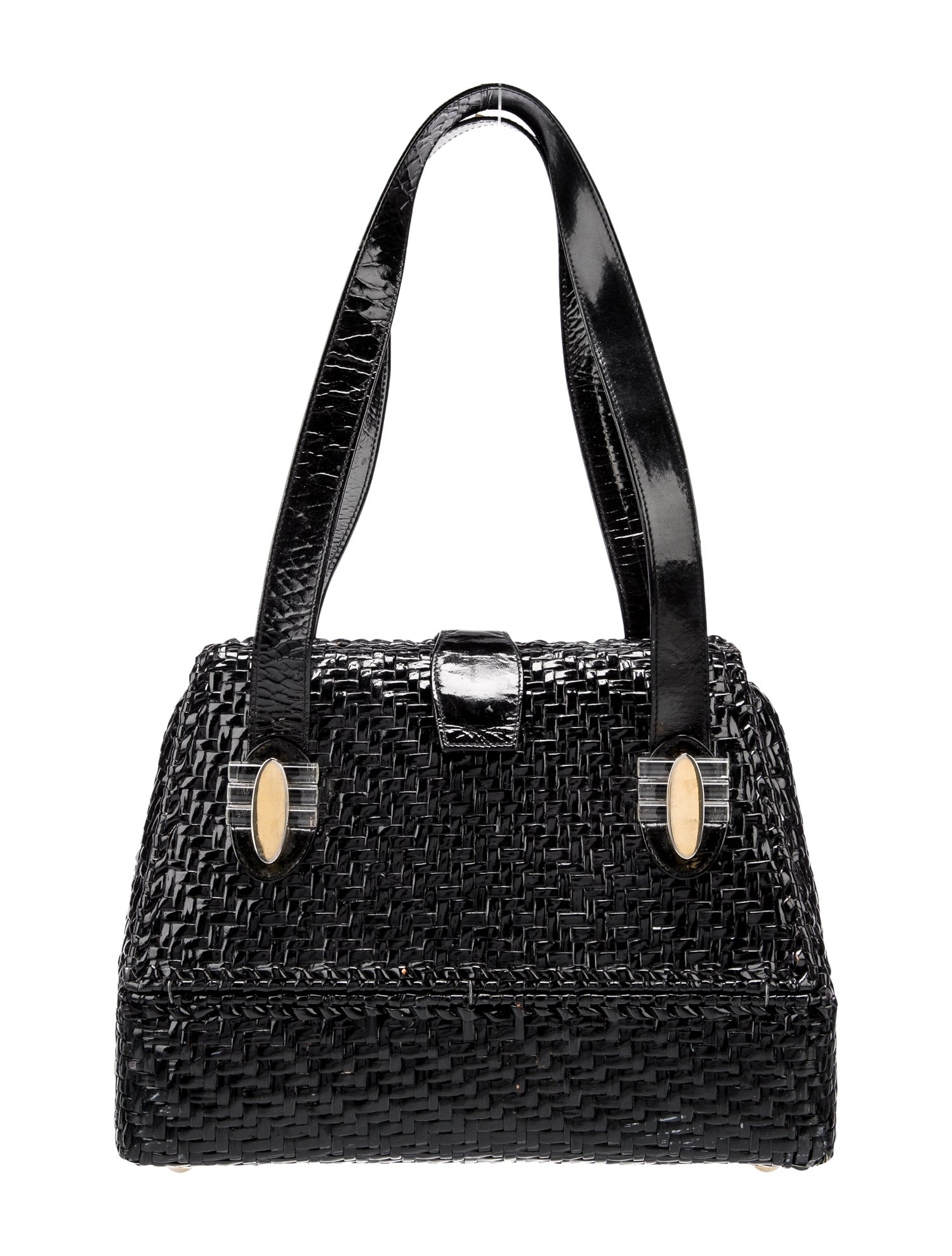 Rodo Straw Shoulder Bag - Black Shoulder Bags, Handbags - W8R22447 ...
