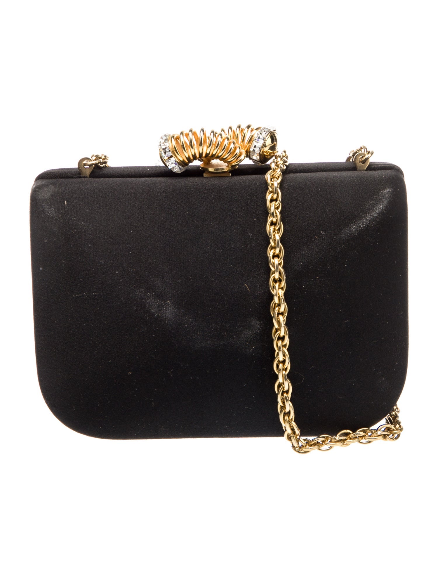 Rodo Satin Evening Bag - Black Crossbody Bags, Handbags - W8R22651 ...