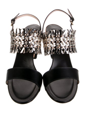 Rodo Leather Slingback Sandals w/ Tags - Black Sandals, Shoes ...