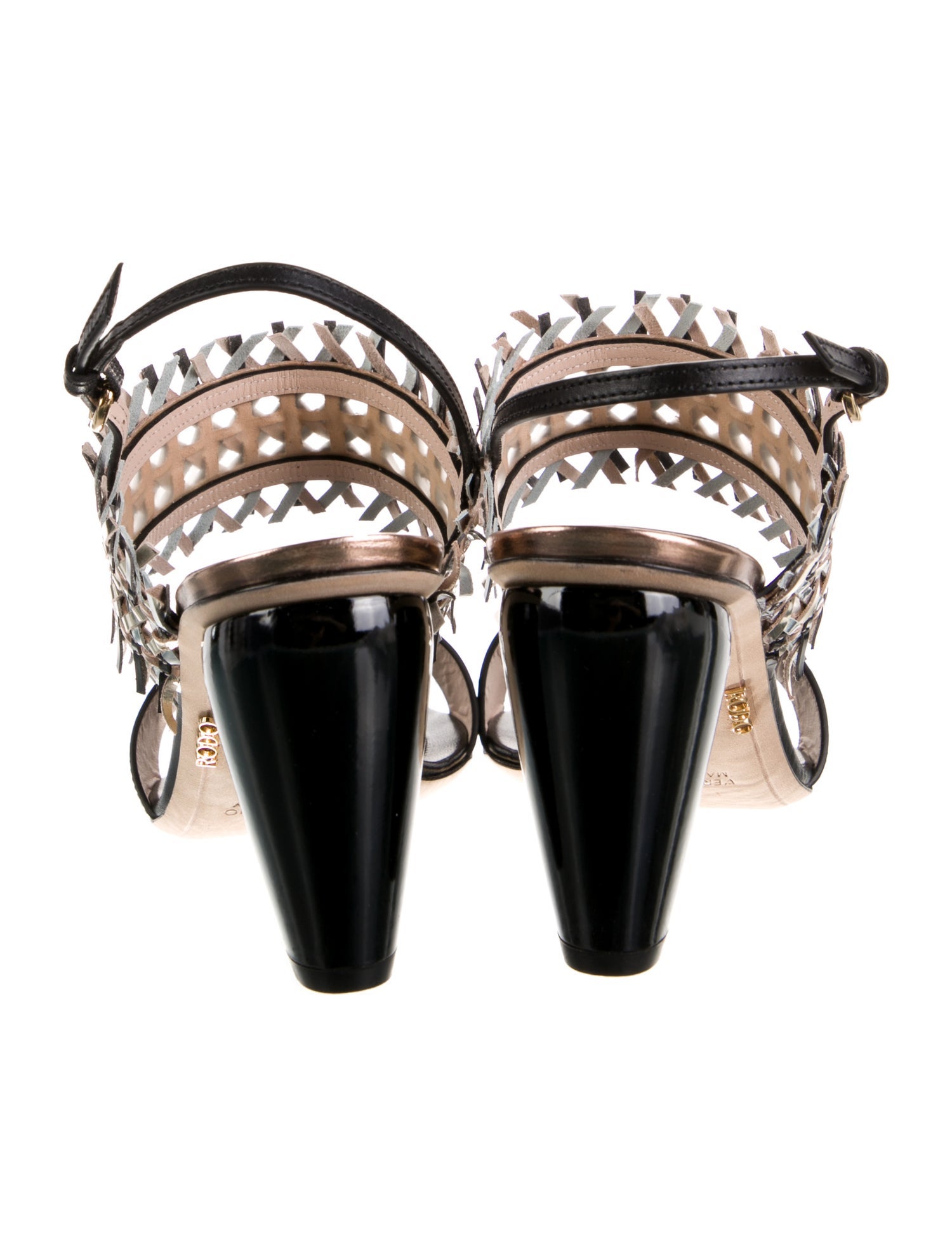 Rodo Leather Slingback Sandals w/ Tags - Black Sandals, Shoes ...