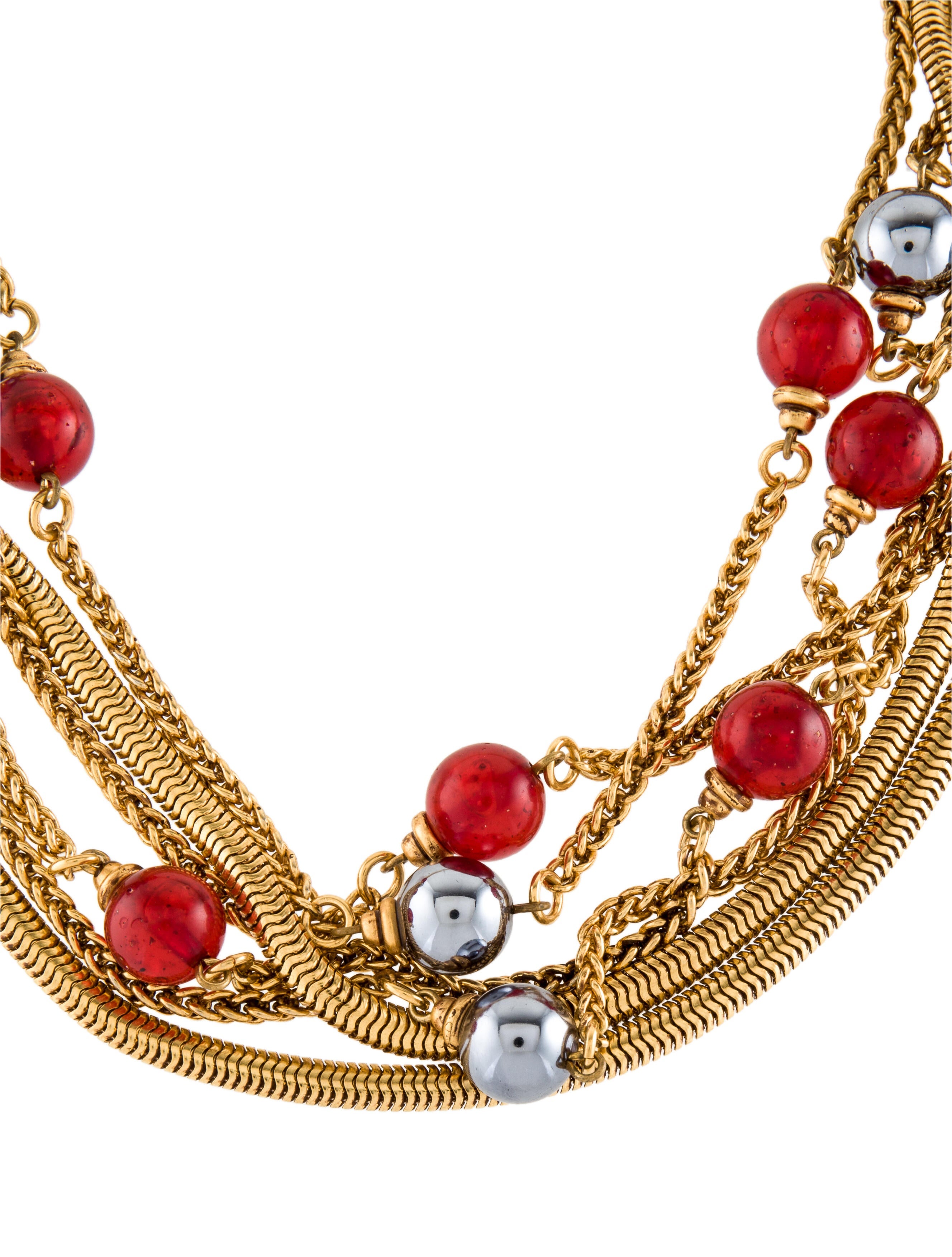 Ben-Amun Multistrand Beaded Collar Necklace - Metallic Collar ...