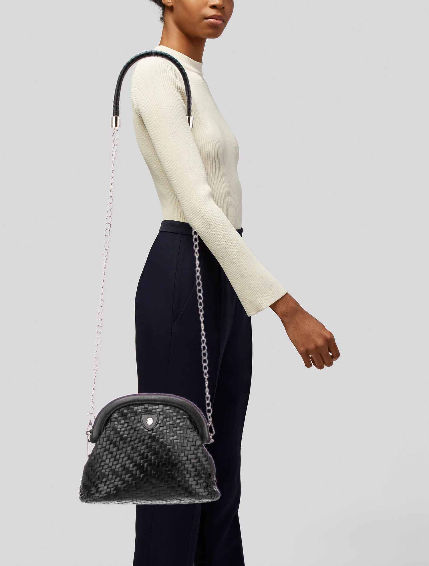 Helen Kaminski Woven Leather Crossbody Bag - Black Crossbody Bags ...