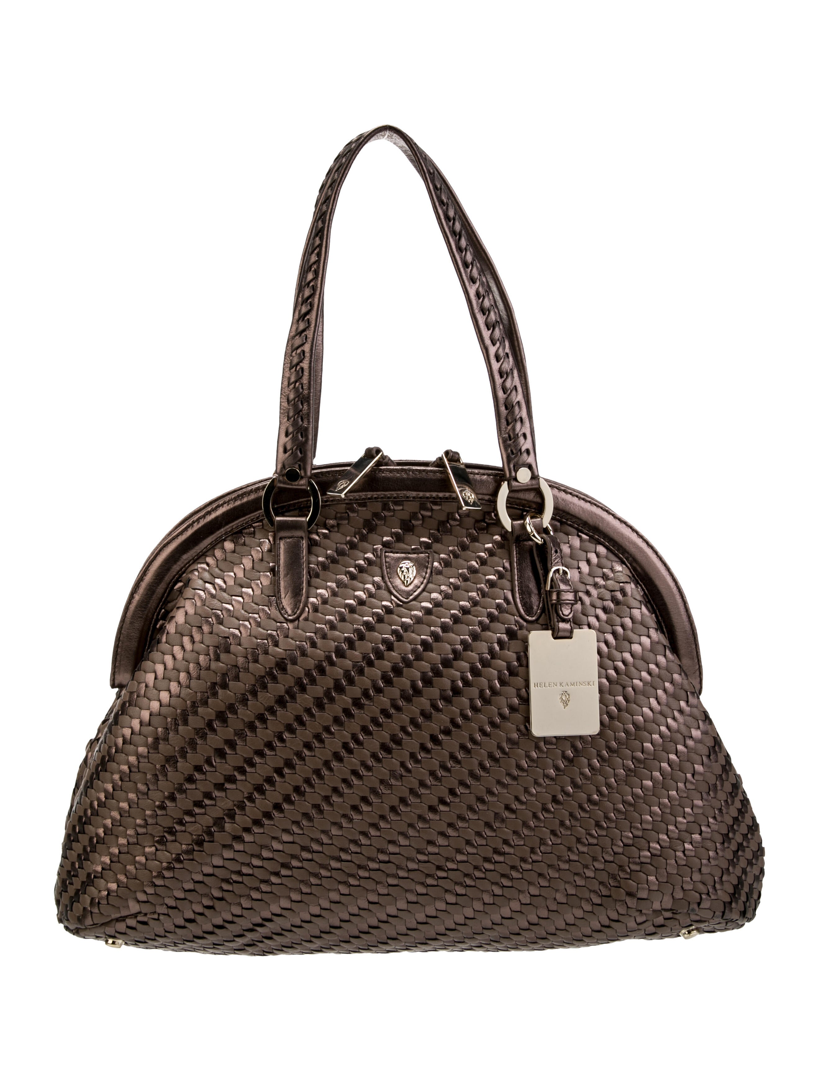 Helen Kaminski Woven Leather Handle Bag - Grey Handle Bags, Handbags ...