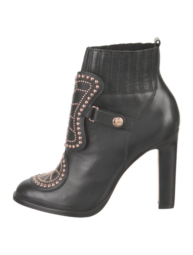 Sophia Webster Leather Graphic Print Lace-Up Boots - Black Boots, Shoes ...